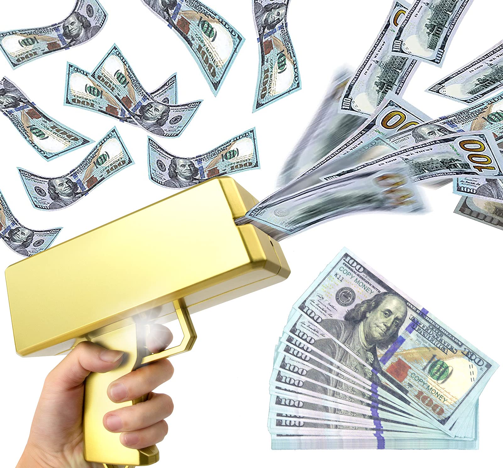Sopu Gold Money Gun Shooter, Paper Playing Spary Money Gun Make it Rain ...