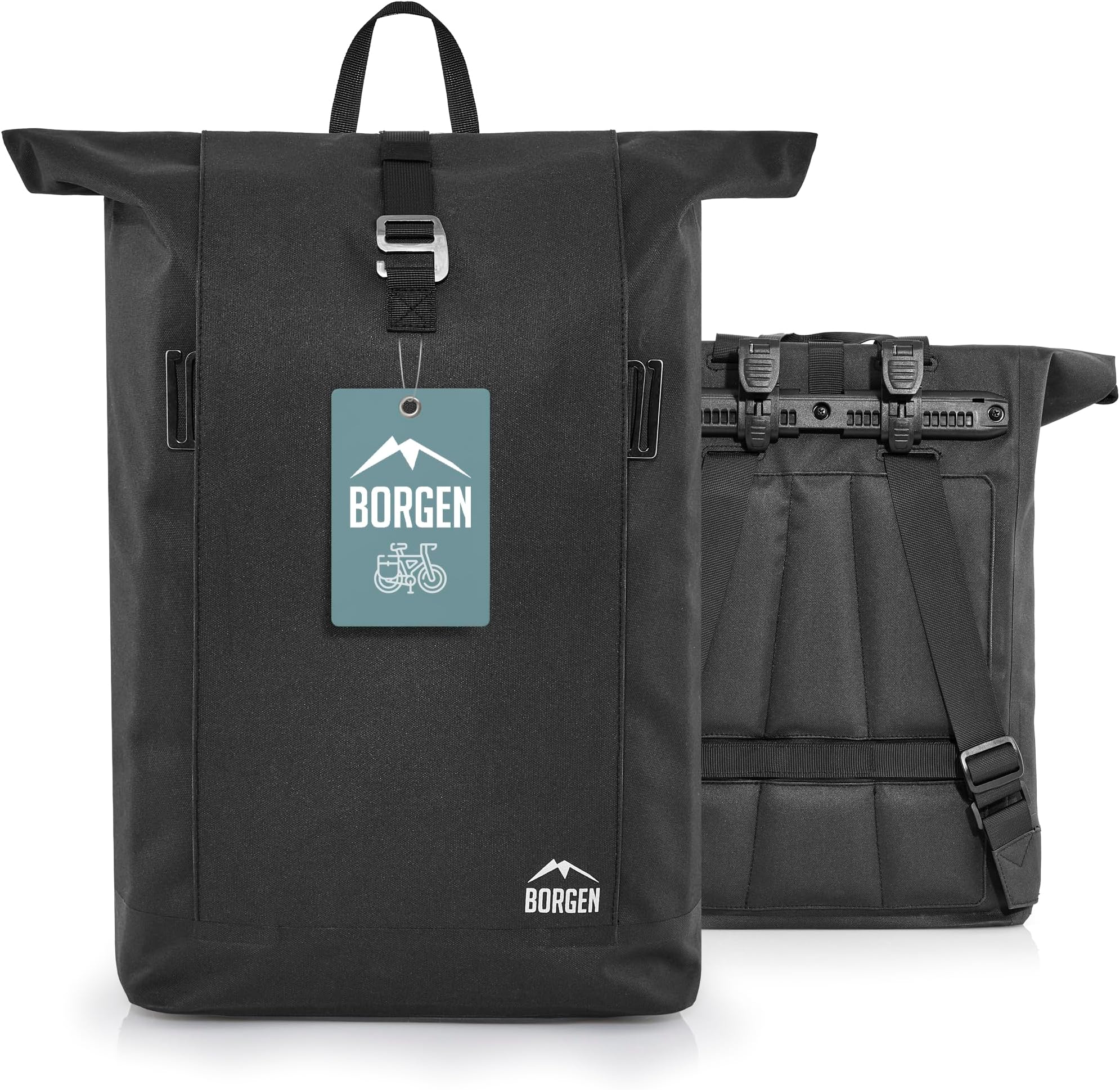 Borgen, lifestylefietstas voor bagagedrager met uitneembare laptoptas ...