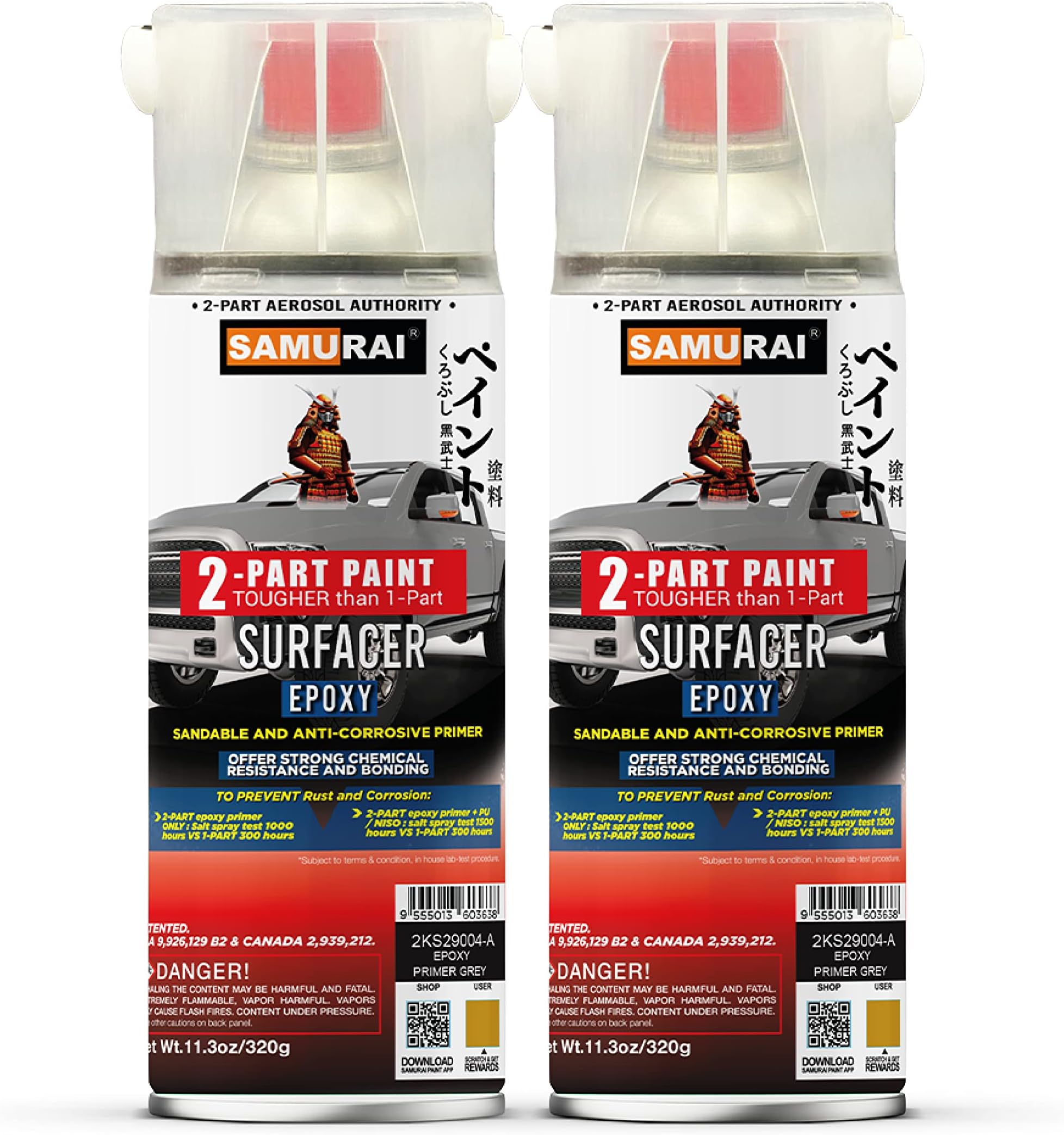 SAMURAI 2-Part Epoxy Primer for Marine Surfacer Spray Paint (Primer ...