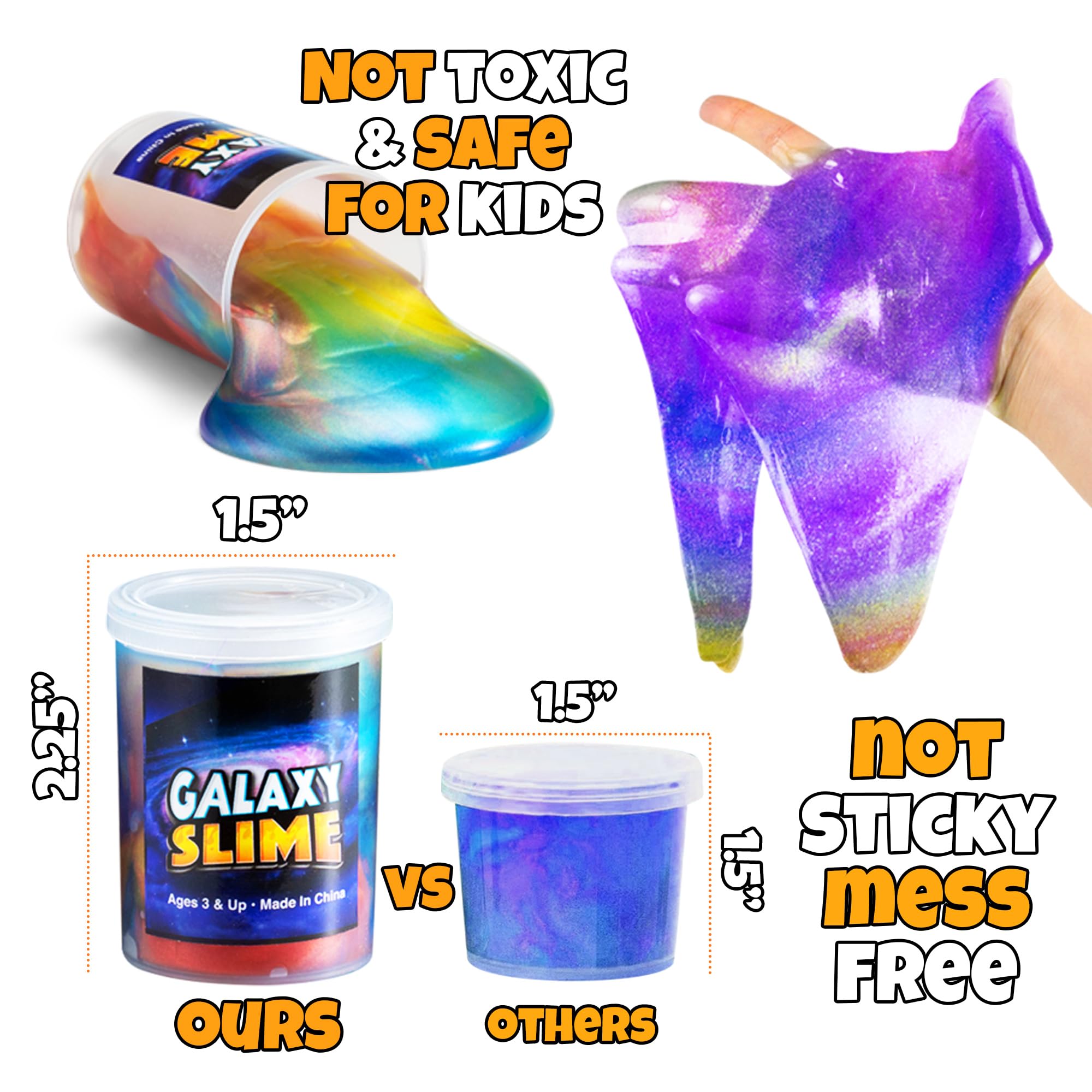 Snapklik.com : Galaxy Slime Party Favors For Kids - 15 Pack Of Rainbow ...