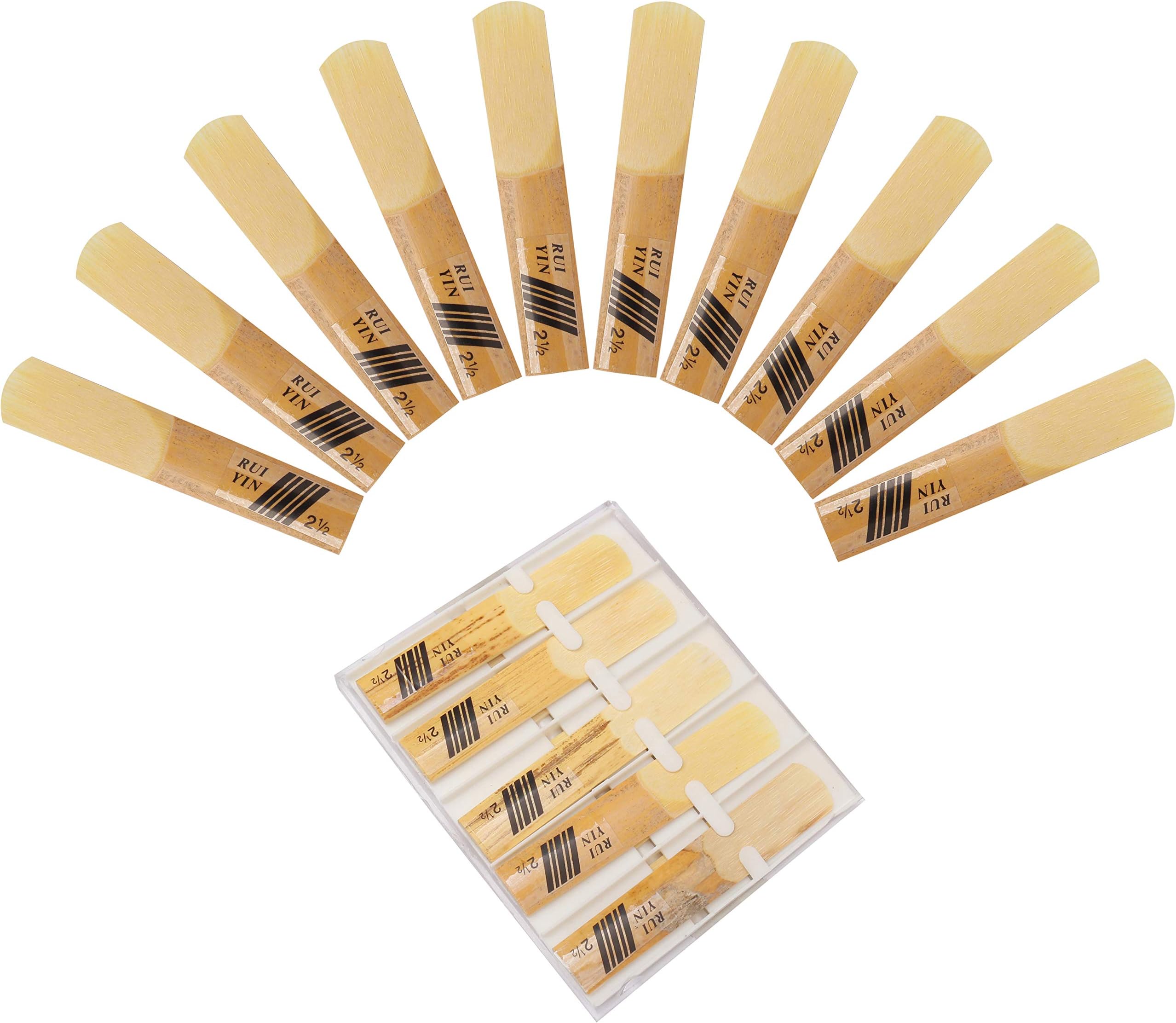 Amazon.com: Pimoys 10 Pack Traditional Bb Clarinet Reeds with Plastic ...