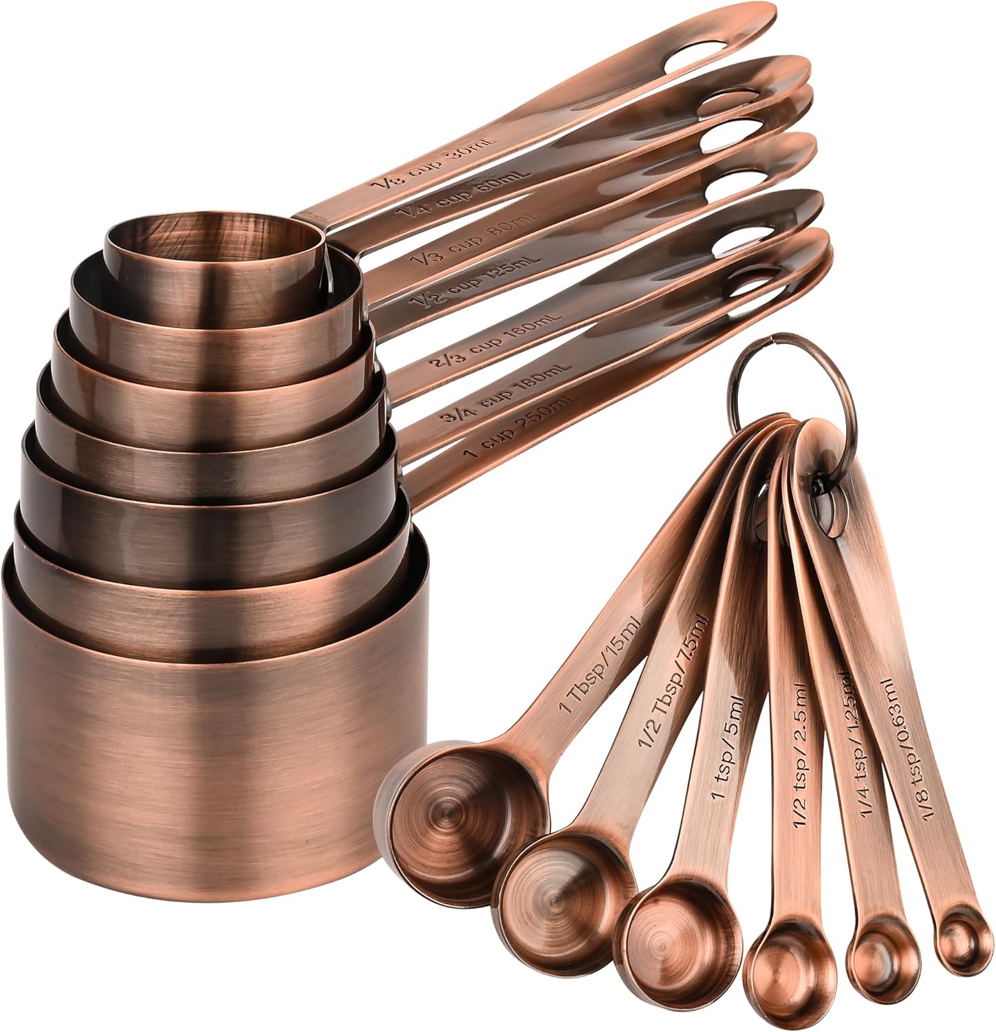 Amazon.com: Smithcraft Measuring Cups and Spoons Set, Copper Measuring ...