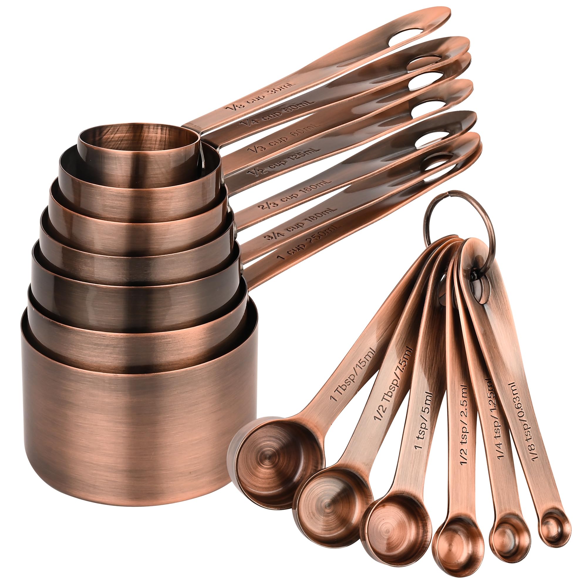 Amazon.com: Smithcraft Measuring Cups and Spoons Set, Copper Measuring ...