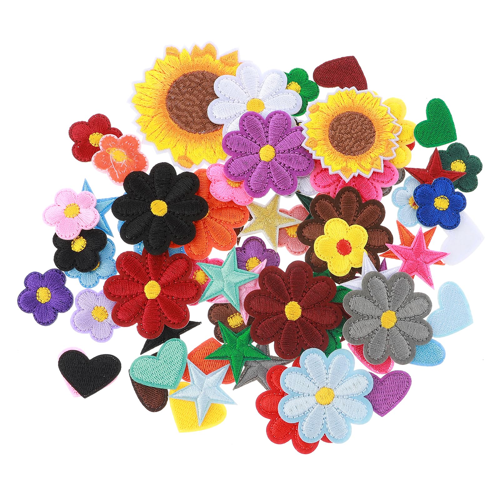 Amazon.com: 73Pcs Embroidered Iron On Patches Assorted Size Flower ...