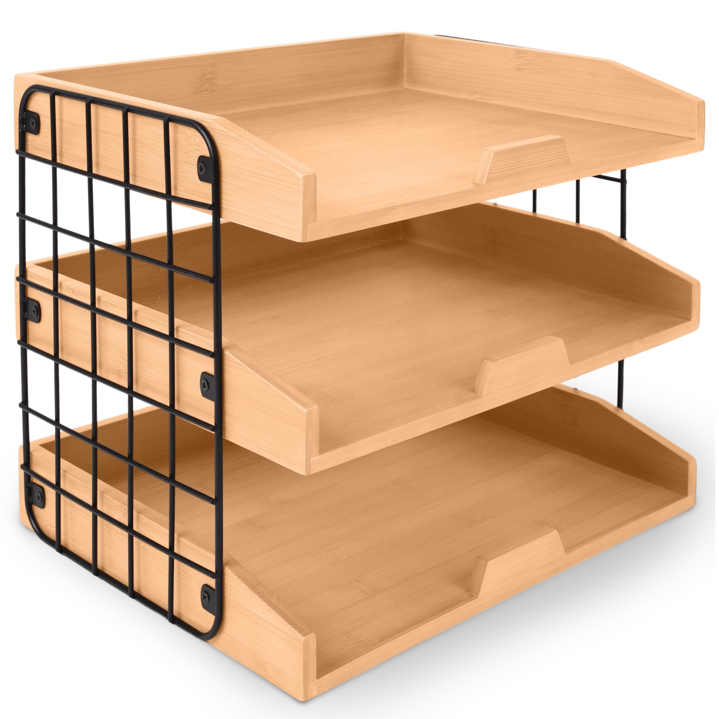 Amazon.com: Ecordesk Wood Inbox Tray - Sturdy Letter Tray Desk ...