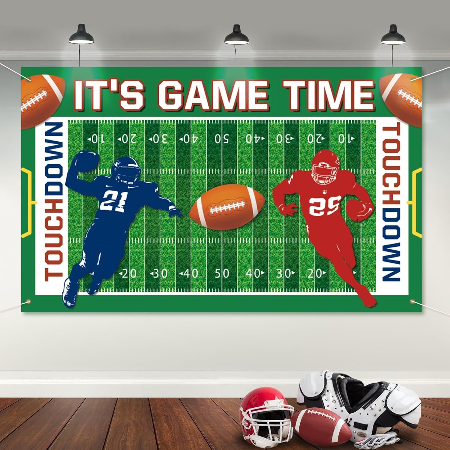 Amazon.com : AUGSUN Football Field Backdrop Banner Party Decorations ...