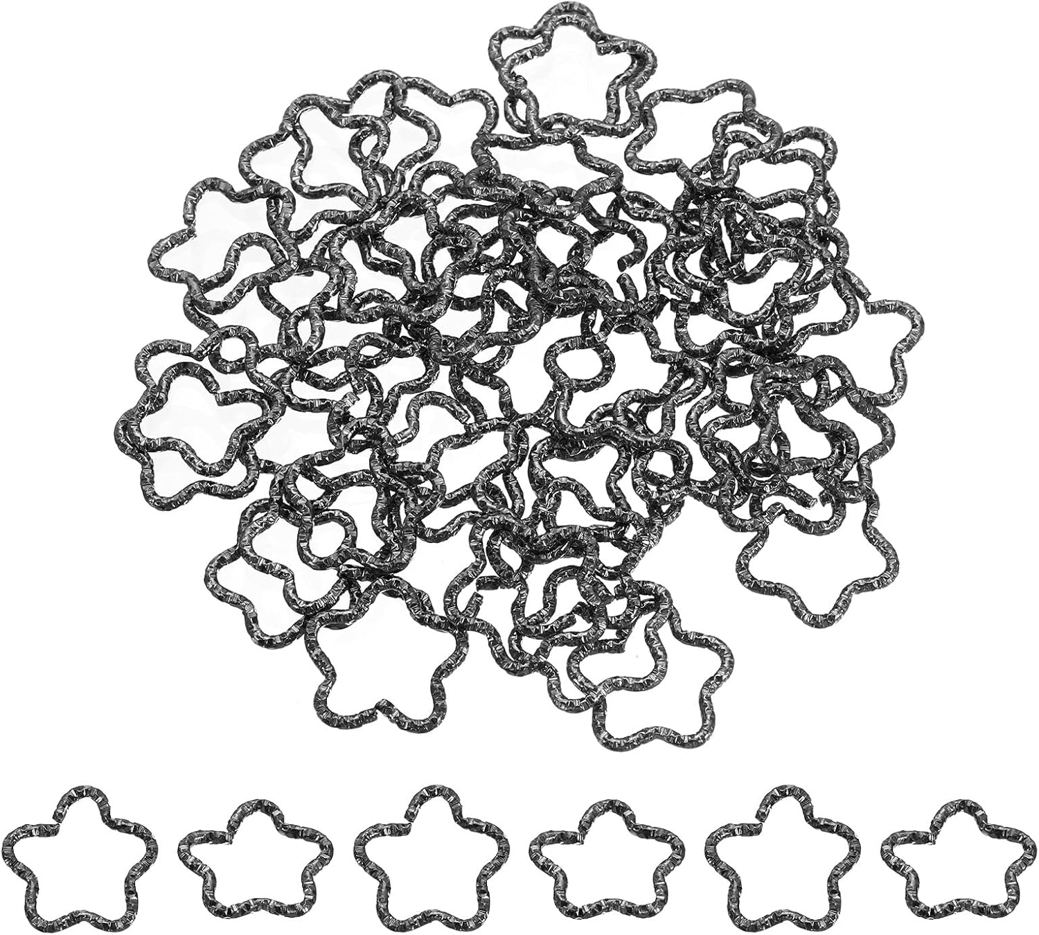 Amazon.com: uxcell 50Pcs Open Jump Rings, 16mm Twisted Star Shape ...