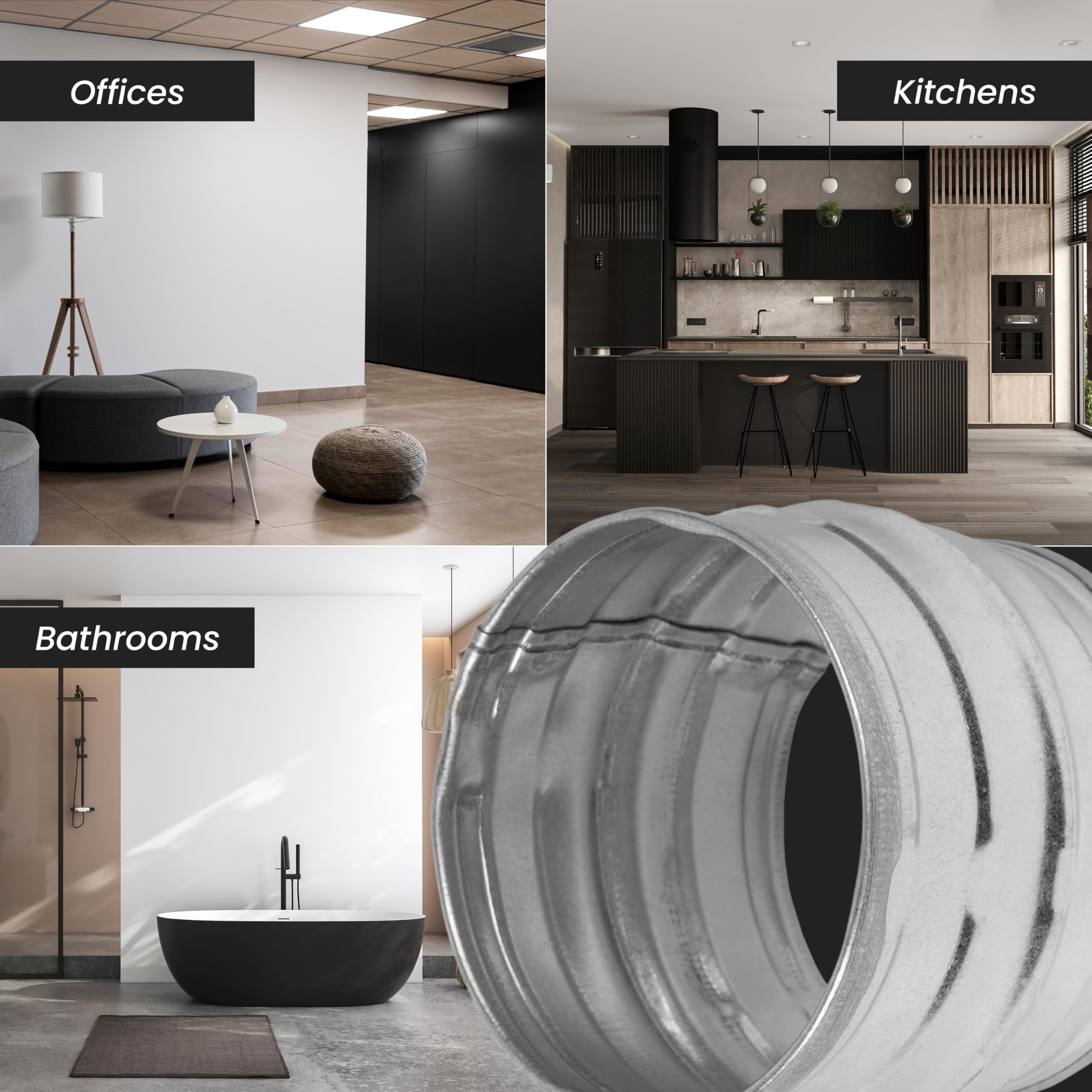 Snapklik.com : 4" Inch Galvanized Metal Vent Duct Connector - Round ...