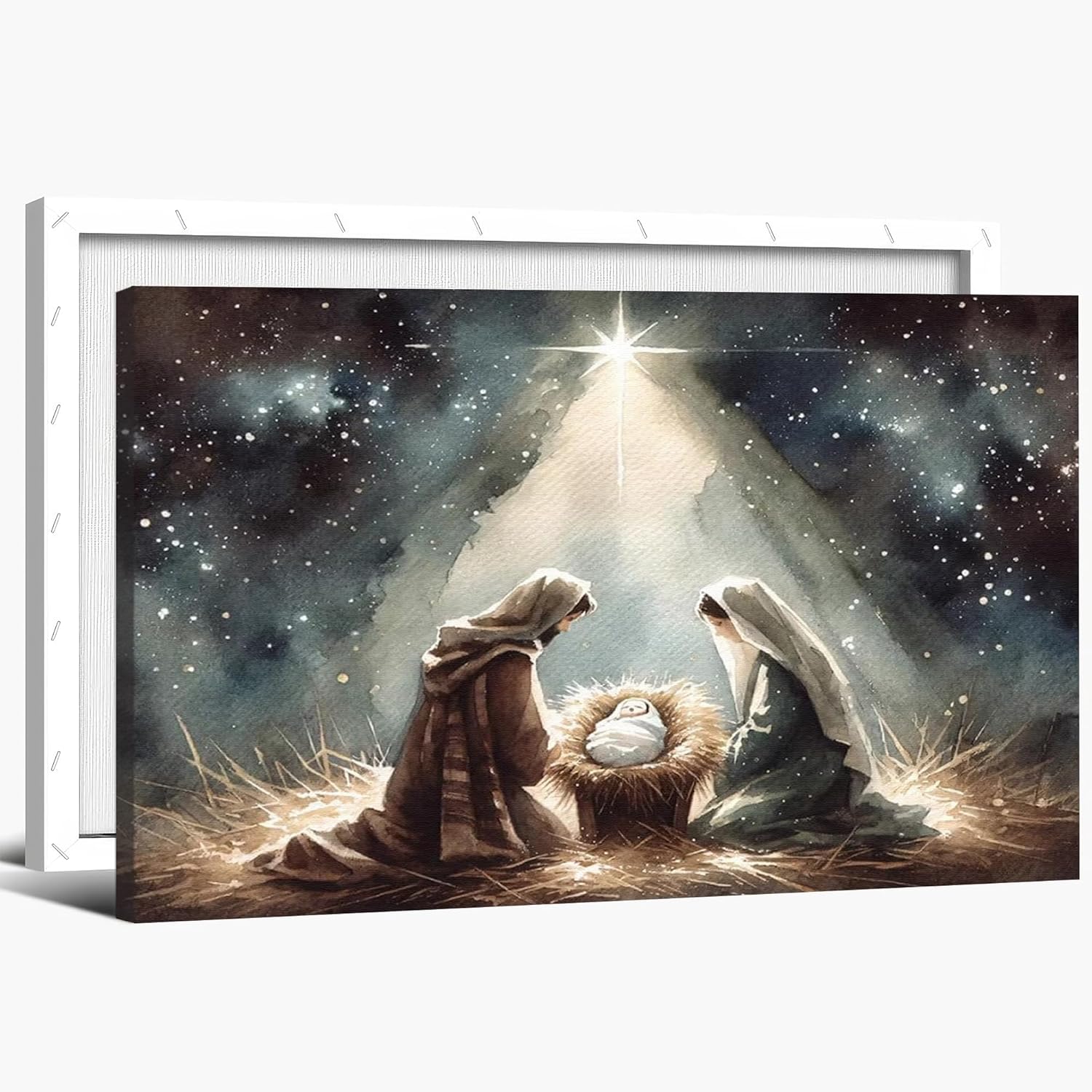 Amazon.com: ANRUOXI Nativity Wall Art, Birth of Christ Canvas Prints ...
