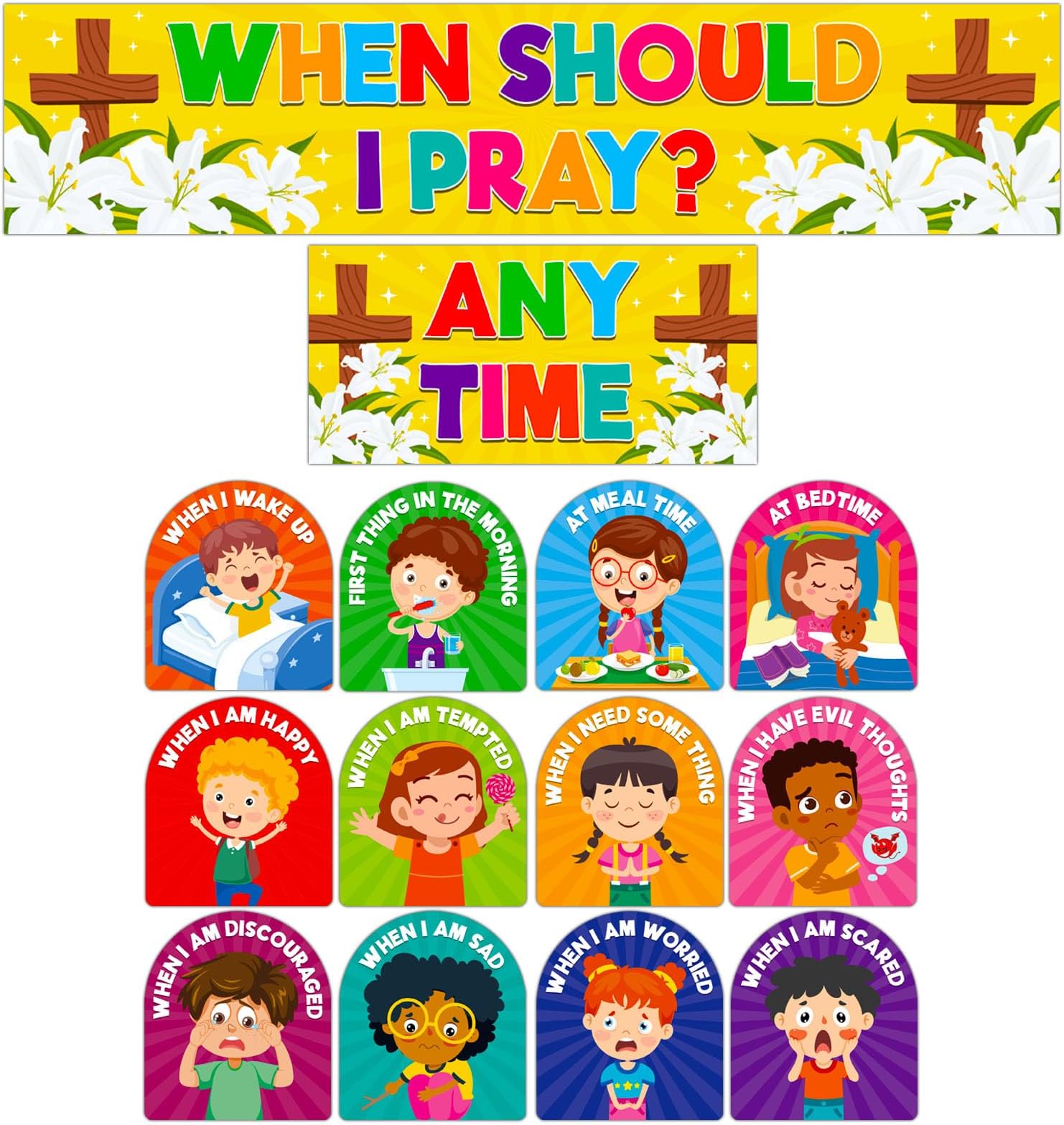 Amazon.com: DISJOURNEYAdduster Sunday School Decorations - When Should ...
