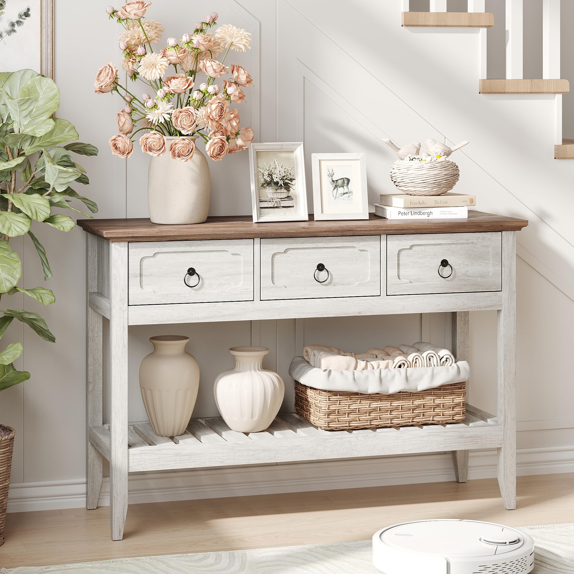 Amazon.com: Maupvit Rustic Entryway Table with Large Storage Space ...