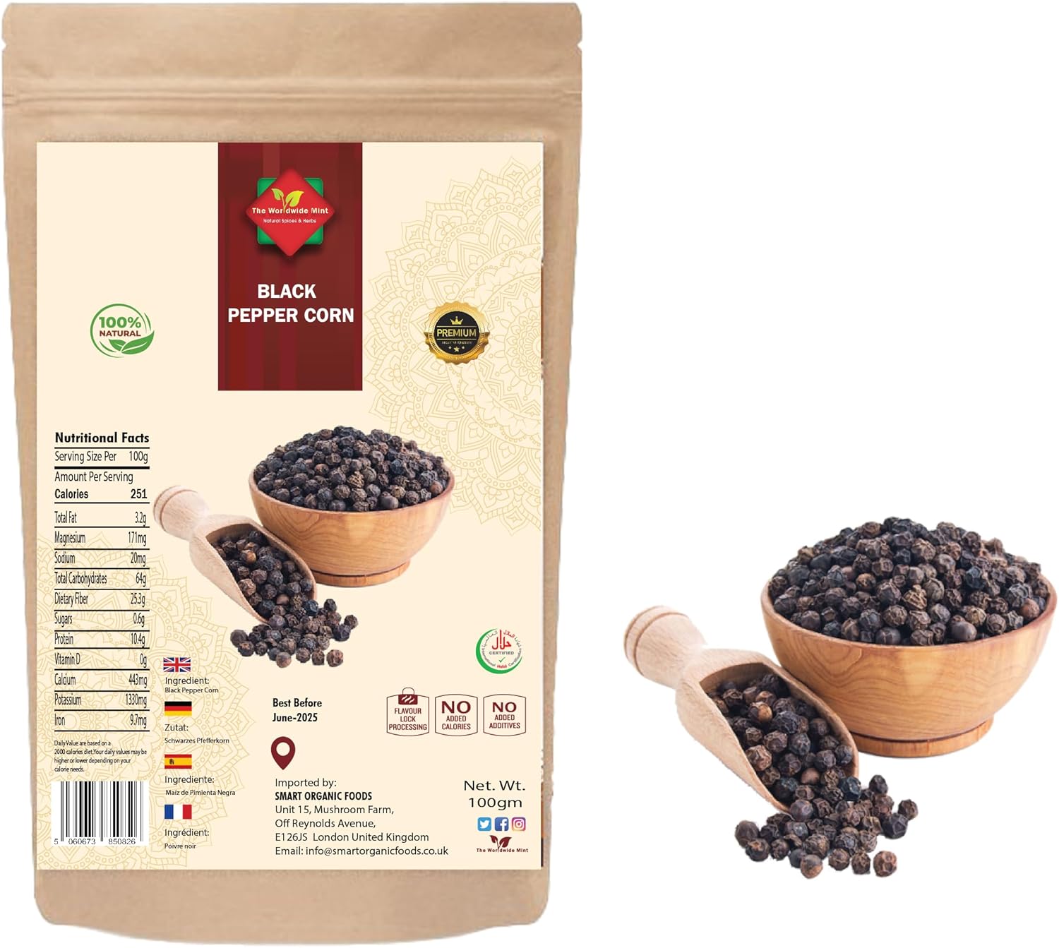 Black Pepper | Black Peppercorns 100G | Whole Black Pepper | Premium ...