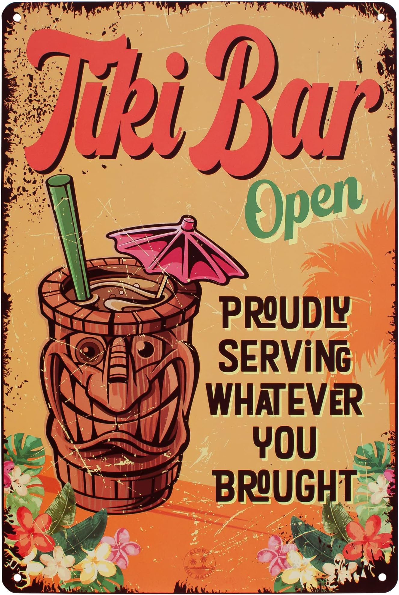 Amazon.com: SOPAHU Tiki Bar Decor Eat Drink Chill Tin Sign Metal Wall ...