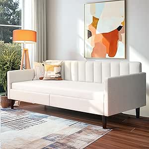 Amazon.com: LifeSky Tufted Boucle Upholstered Daybed - Twin Size Day Bed Frame for Living Room ...