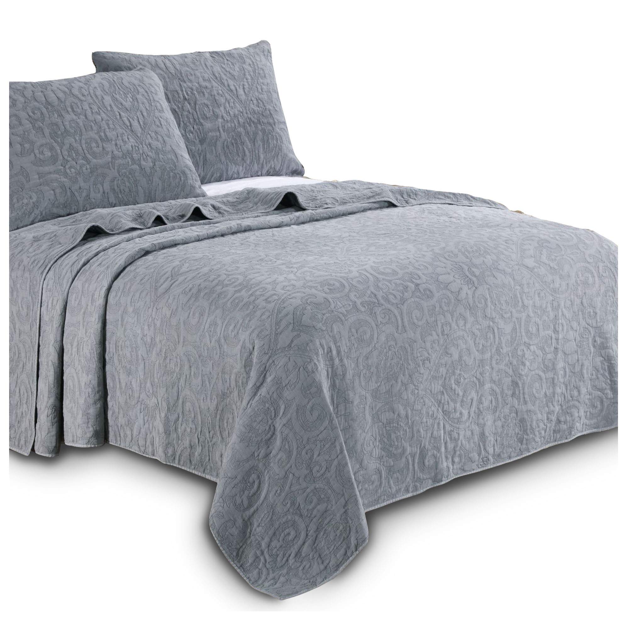 KASENTEX Ultra Soft Stone-Washed Quilt Set 100% Cotton Contemporary ...