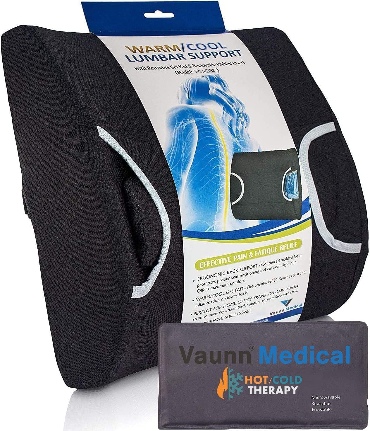 Amazon.com: FSA/HSA Eligible, Vaunn Medical Seat Cushion, Lumbar Back ...