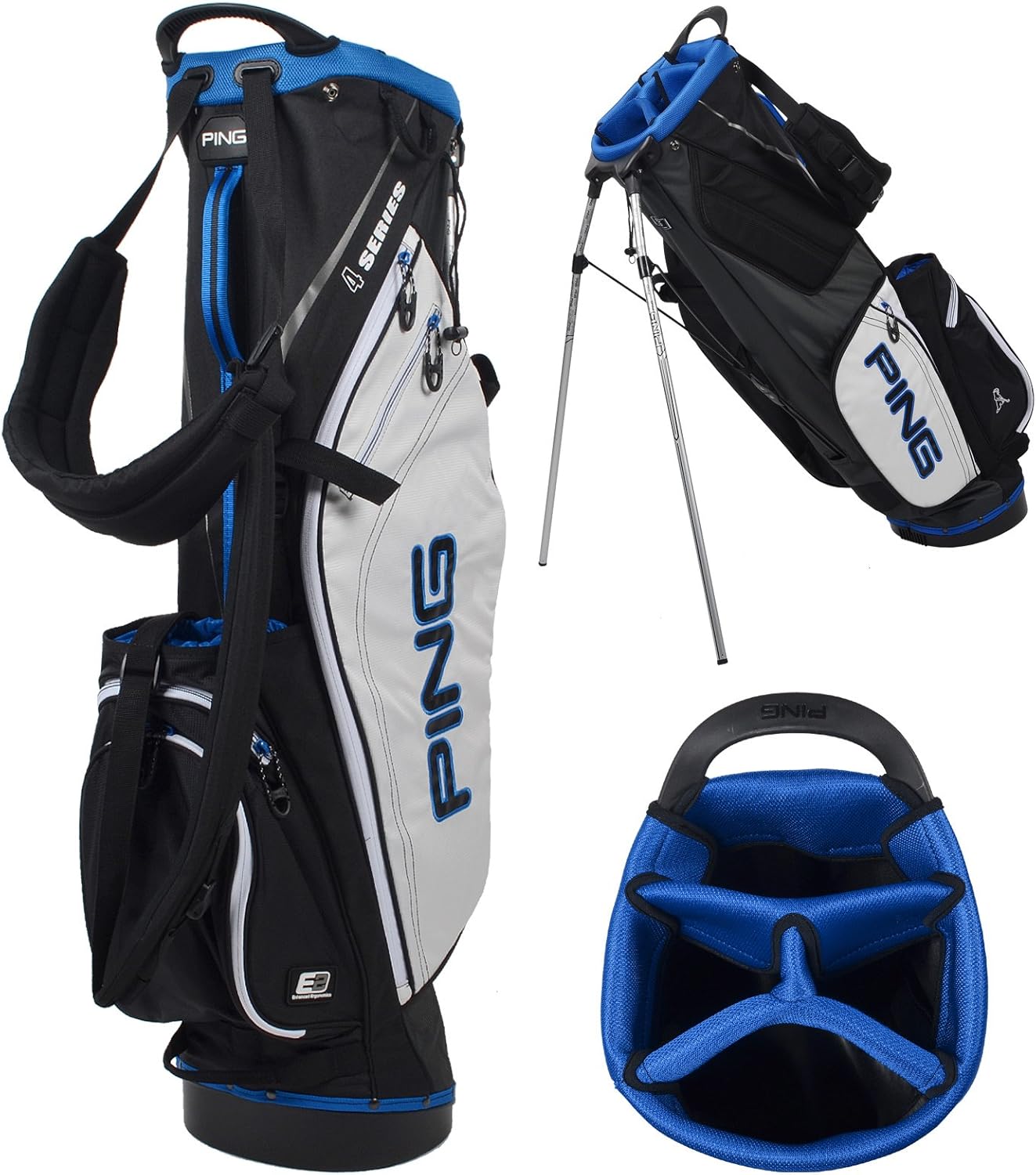 Amazon.com : Ping 4 Series Stand Bag Black-White-Electric Blue (NEW ...