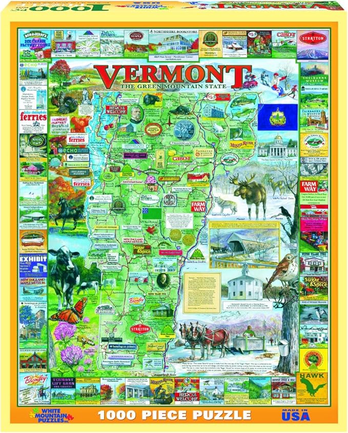 Amazon.com: White Mountain Puzzles Vermont - 1000 Piece Jigsaw Puzzle ...