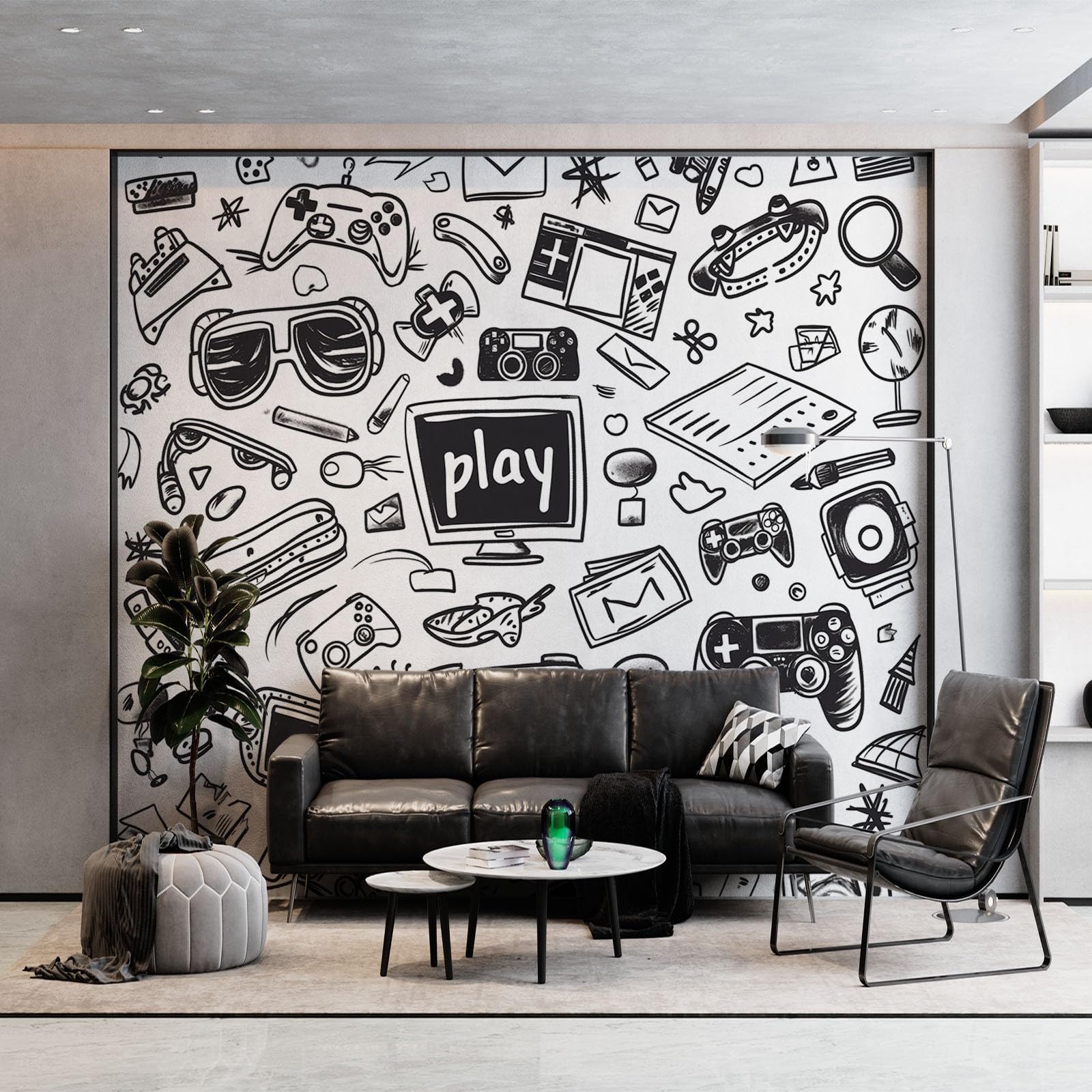 Gamers Graffiti Wallpaper Fototapete Banksy No Ball Games