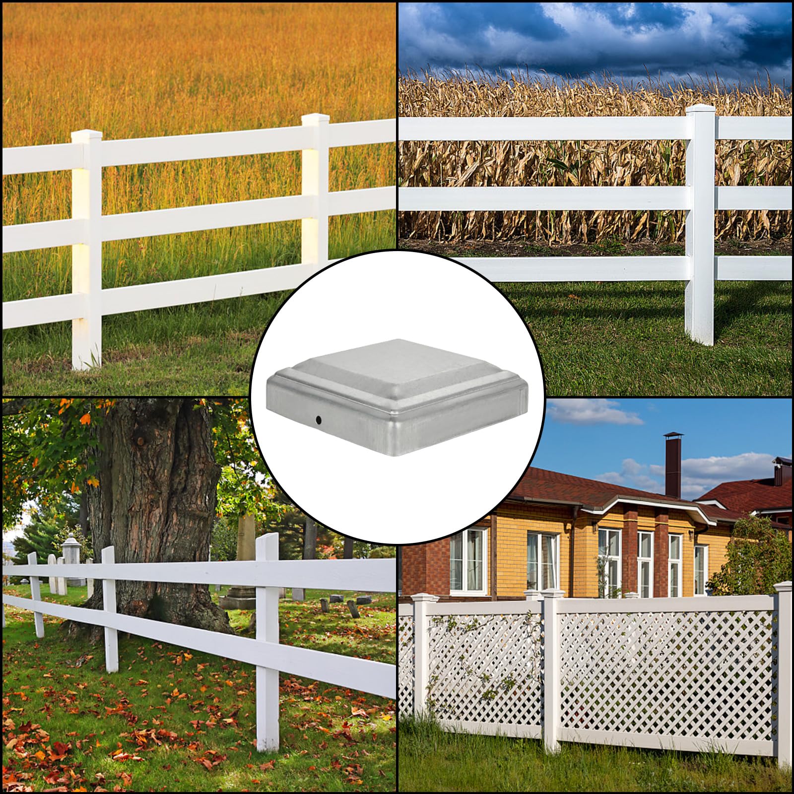 Unique Fence Post Toppers Pyramid Fence Post Caps For 11.5x11.5cm