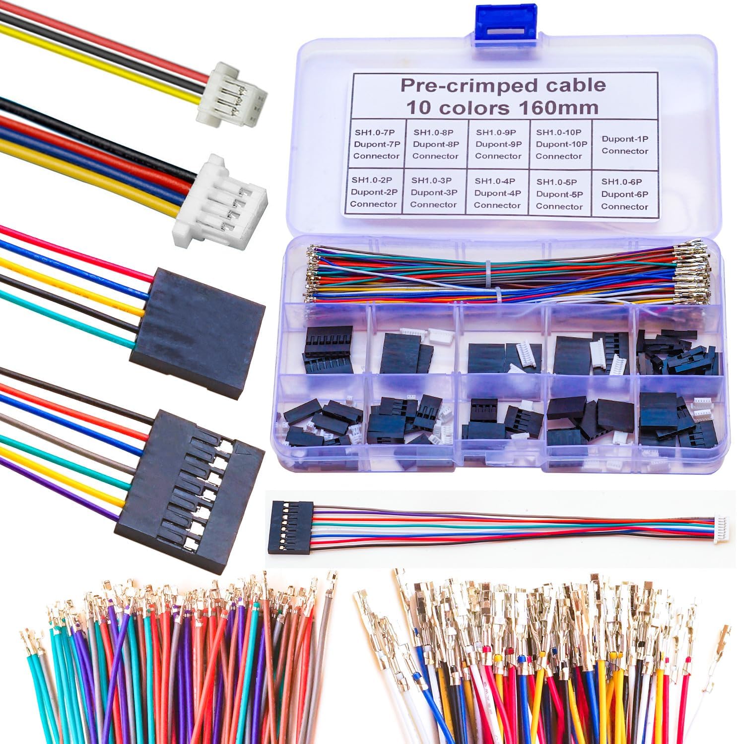 Amazon.com: Ssighuyx SH1.0 to Dupont2.54 JST Connector Dupont Connector Kit and Pre-Crimped ...