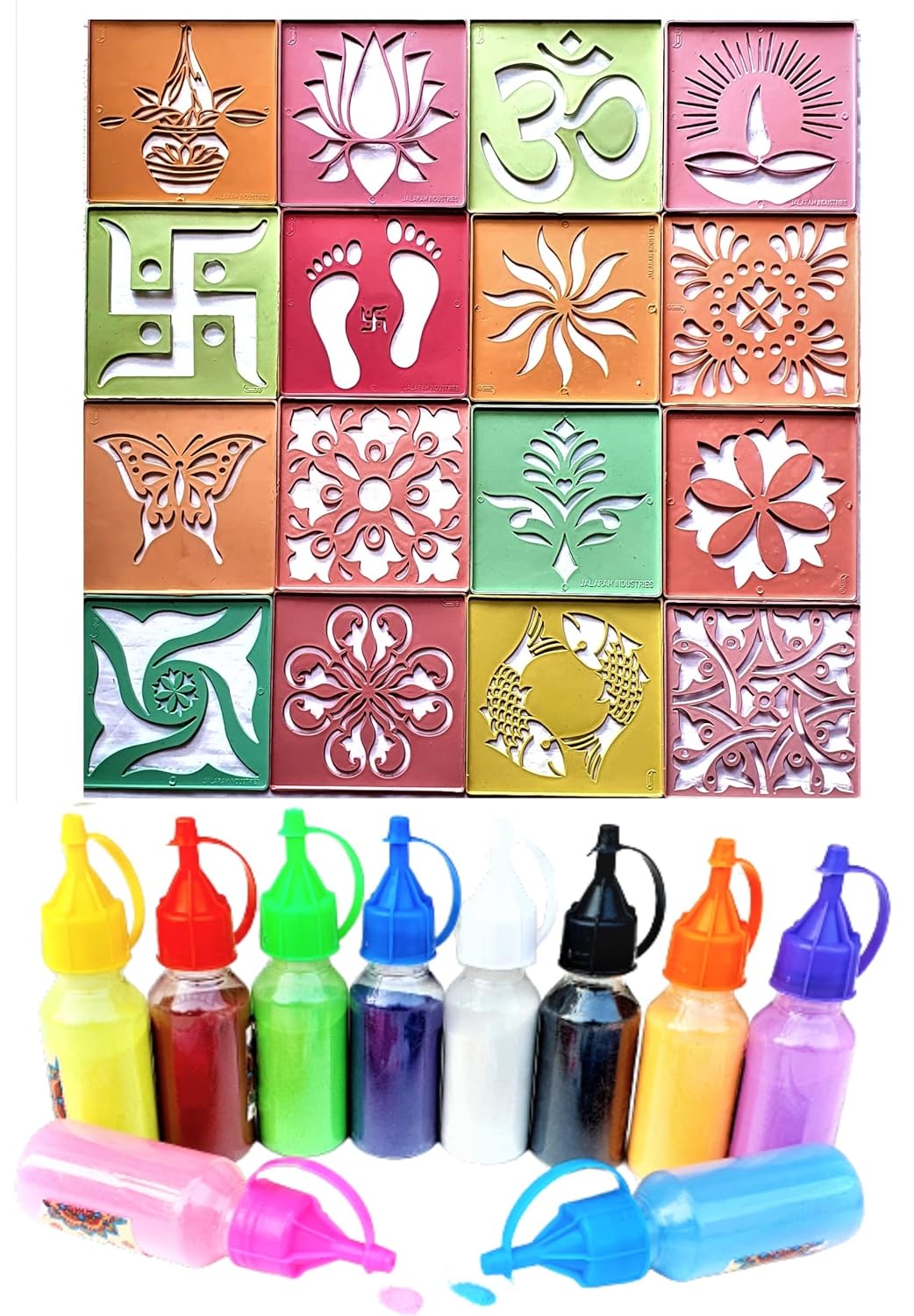 Artonezt Rangoli Tool Kit: 16 Ready to Draw DIY Kolam Rangoli Making ...