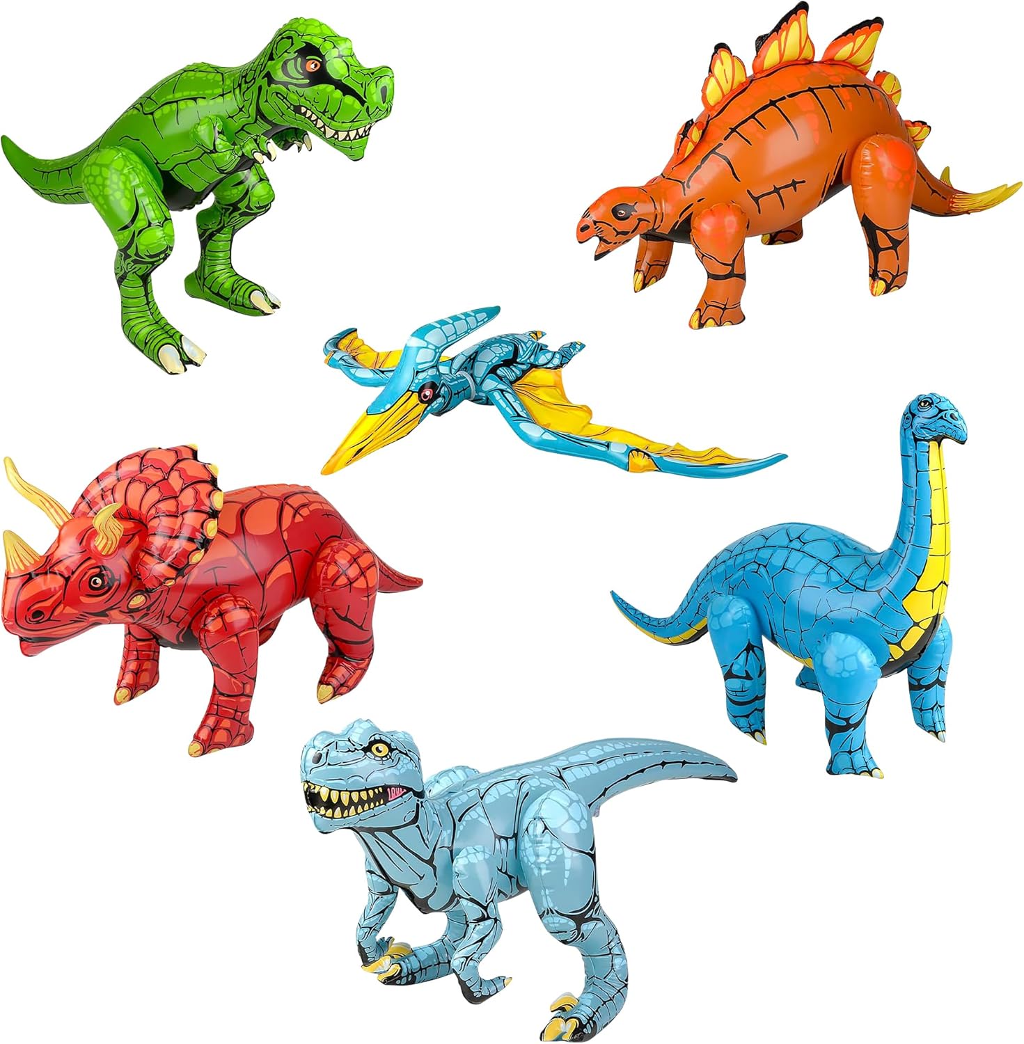 Amazon.com: Forest & Twelfth Inflatable Dinosaur Set of 6, Apatosaurus ...