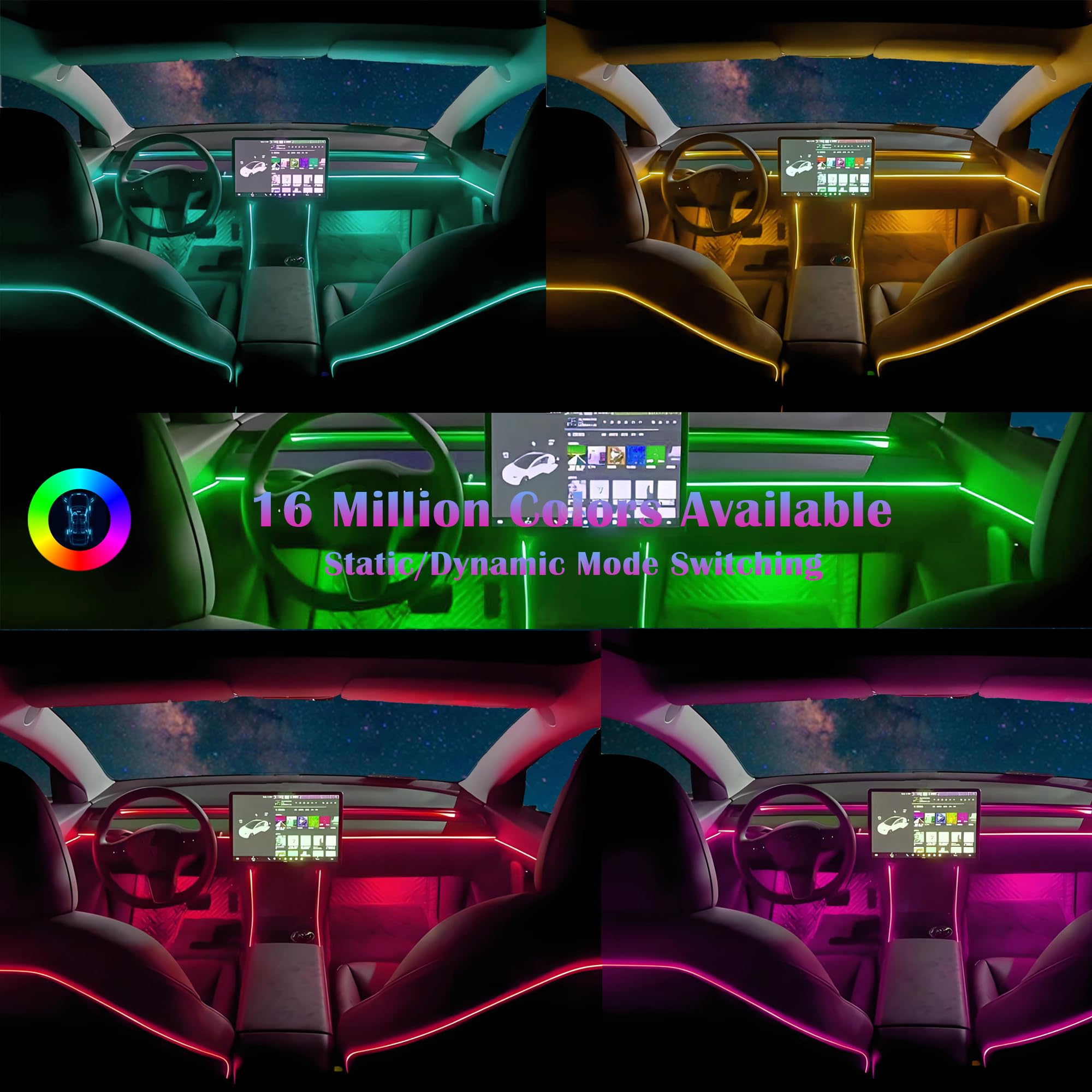 Snapklik.com : Dreamcolor Acrylic Interior Car LED Strip Light, RGB 10 ...