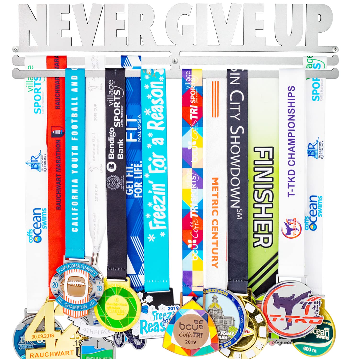 Snapklik.com : Miayork White Medal Holder Display Hanger Rack Frame For ...