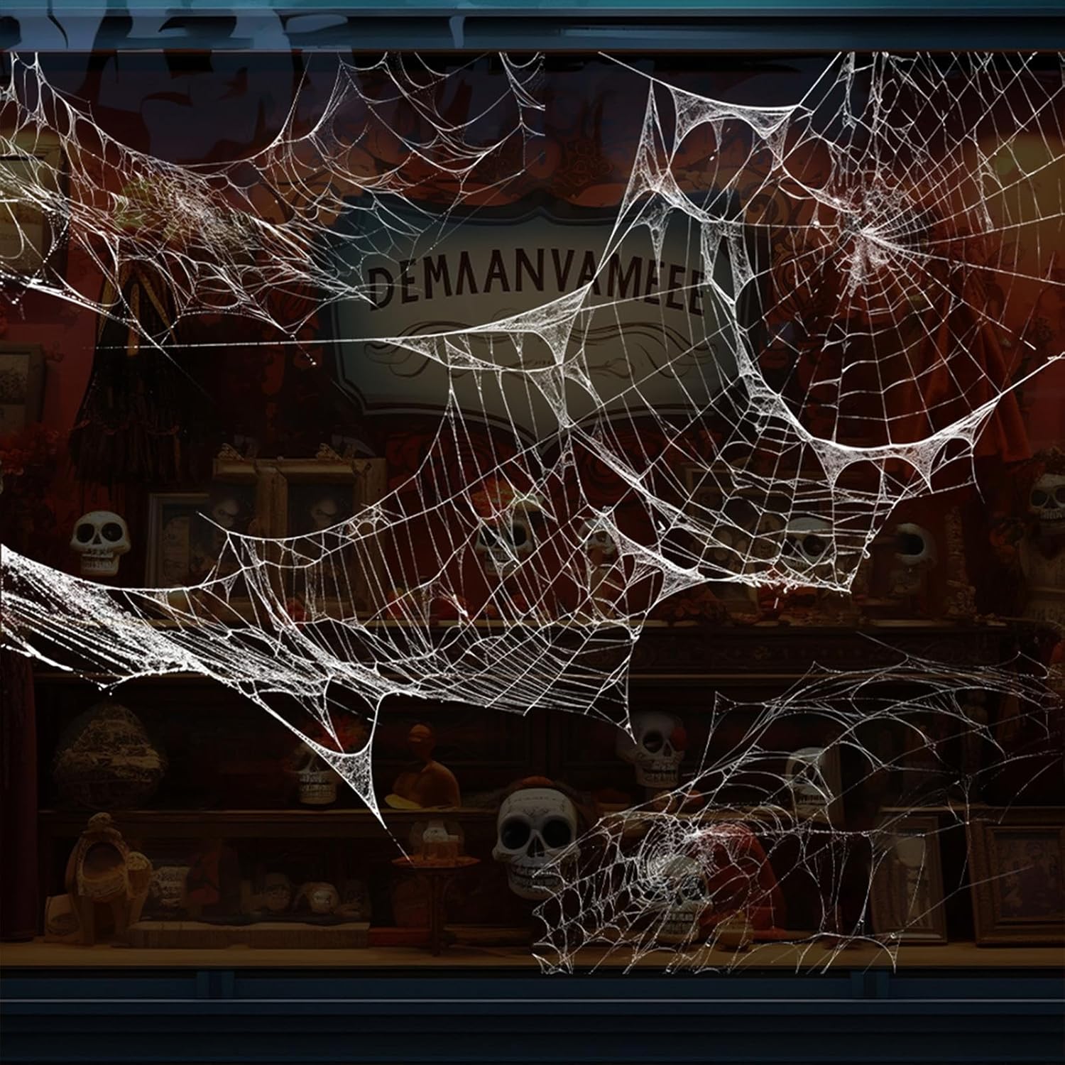 Amazon.com: Halloween Window Clings Spider Web Window Decals Reality ...