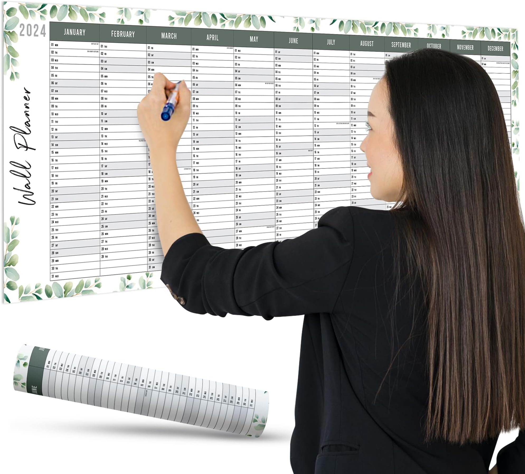 2024 Wall Planner Extra Wide Size (120 x 42 cm) - Great for the Office ...