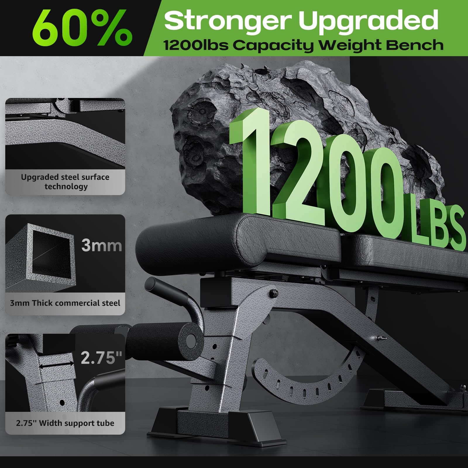 Snapklik.com : Weight Bench, 1200LB Heavy Duty Workout Bench For Home ...