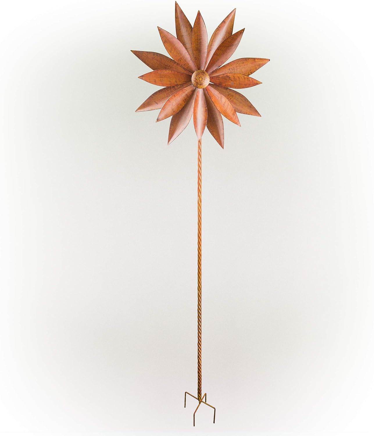 Alpine NCY354 Rustic Metal 3D Rudbeckia Garden Stake Windmill Spinner ...