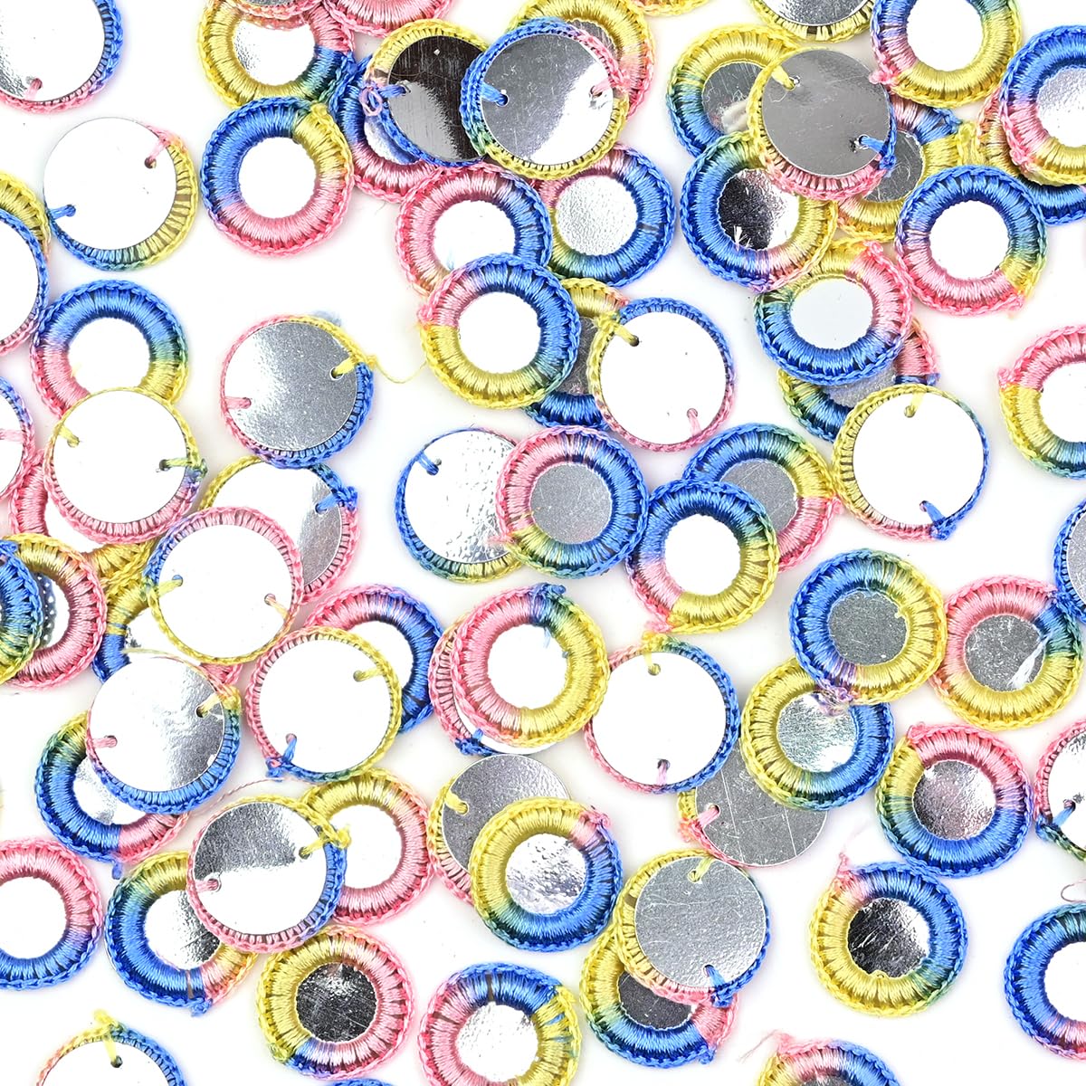Embroiderymaterial Multicolor Crochet Mirror Ring for Decoration, Toran ...