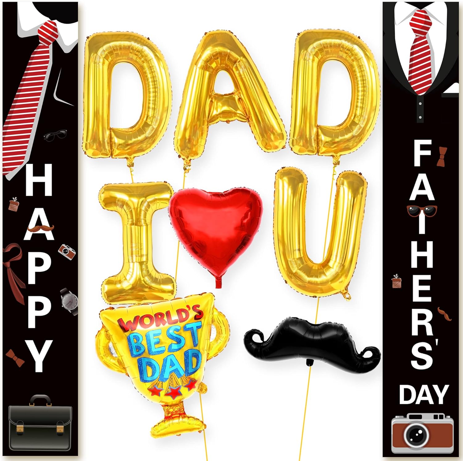 Amazon.com: Happy Father's Day Door Banner - 72x12 Inch with Dad I Love ...