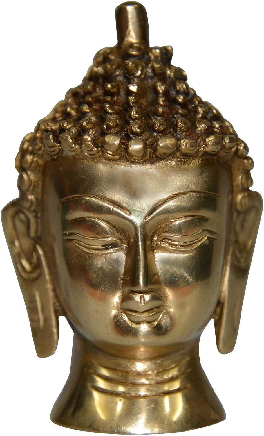 Amazon.com: DronaIndia Small Buddha Head Brass Statue, Gold : Home ...