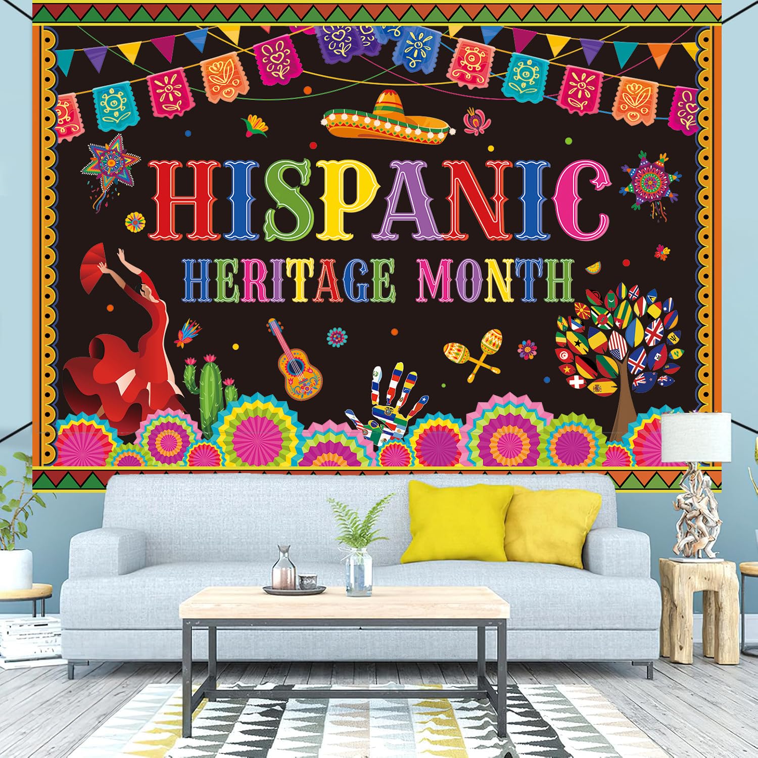 Snapklik.com : Hispanic Heritage Month Decorations Backdrop 10x6FT ...
