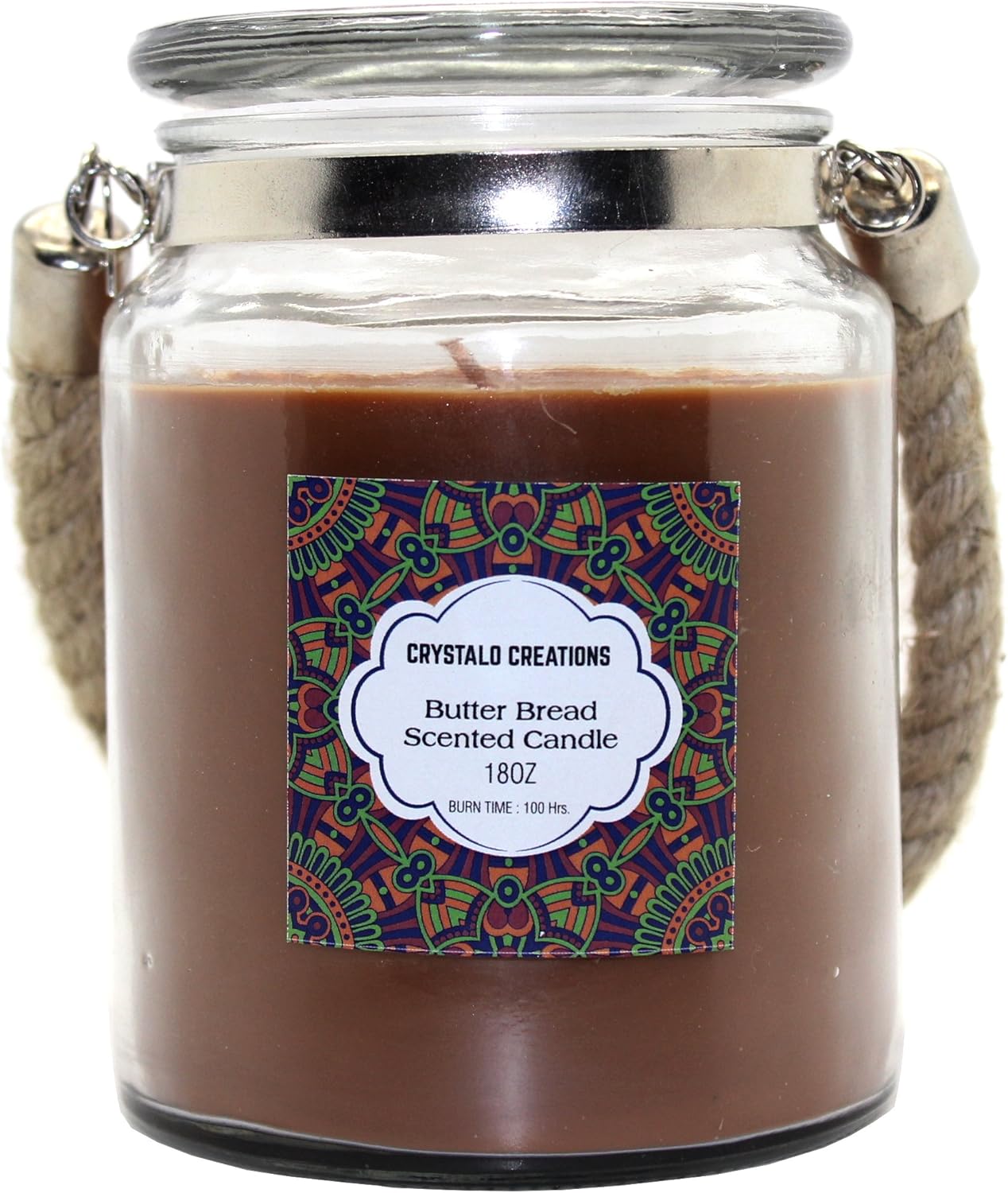 Amazon.com: Crystalo Creations Butter Bread Scented Candle with Rope ...