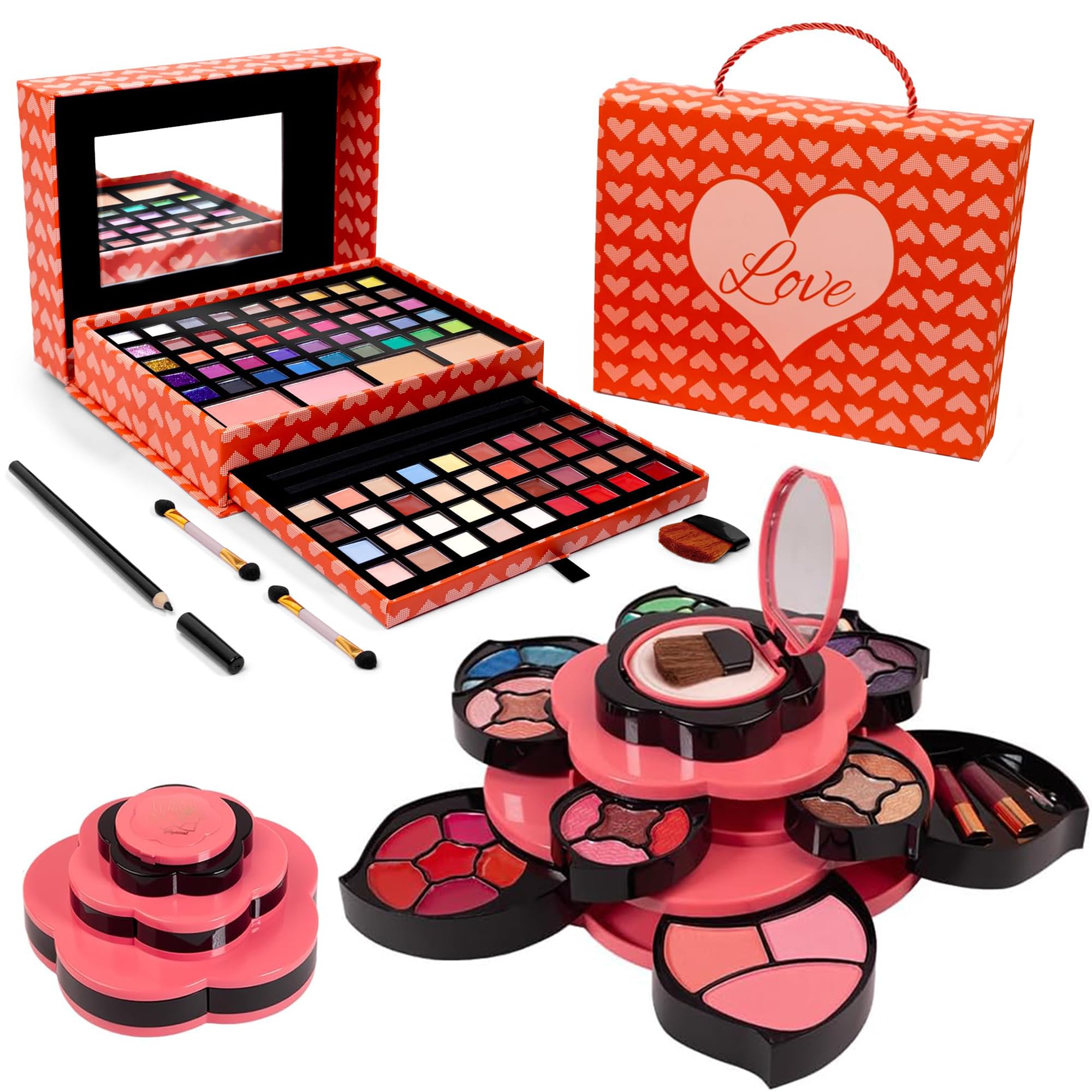 Amazon.com: Toysical Flower Makeup Kit for Teens and 2-Tier Makeup for ...