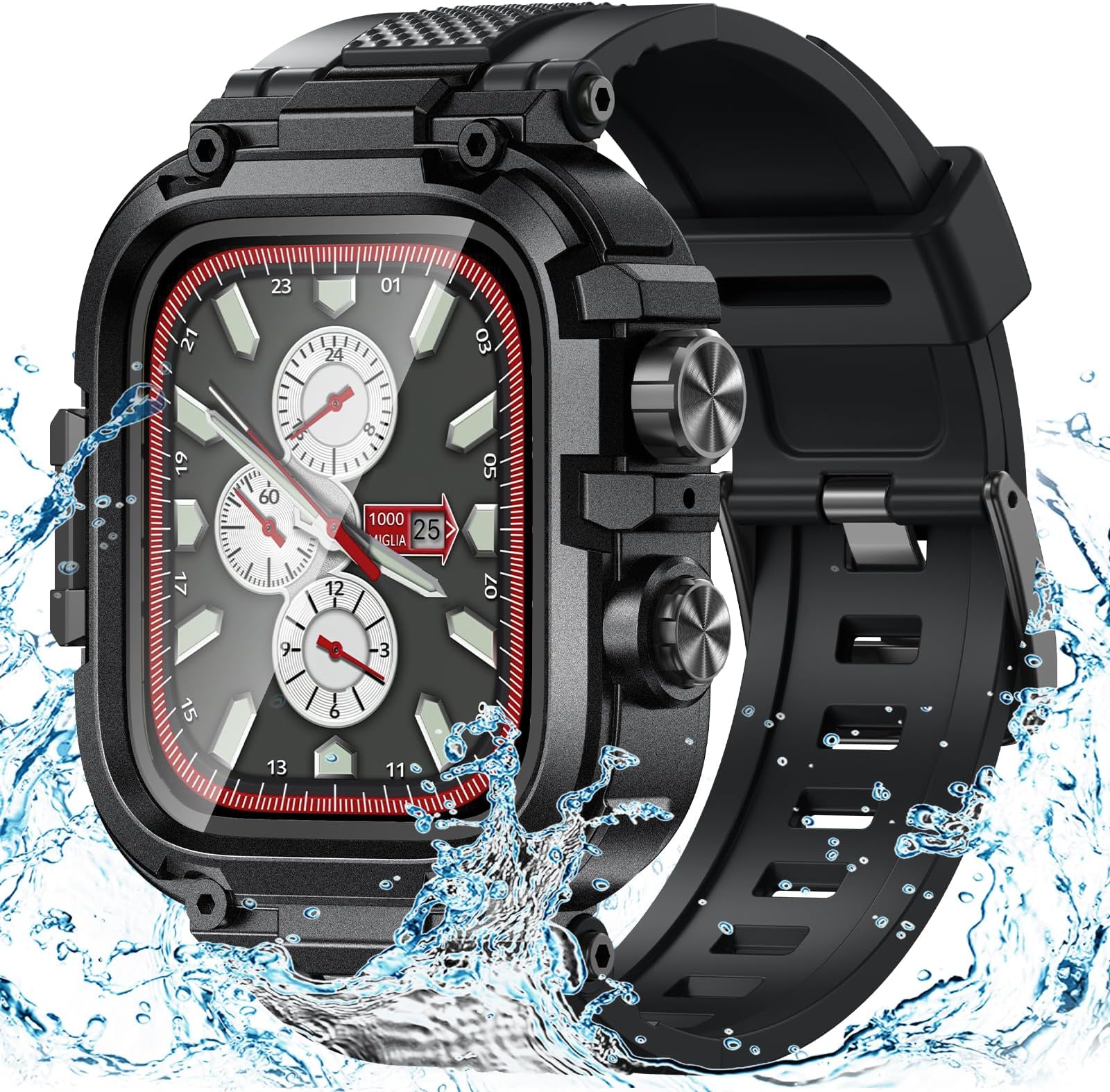 Amazon.com: ULTIMAL Rugged Case with Band for Apple Watch Band 45mm ...