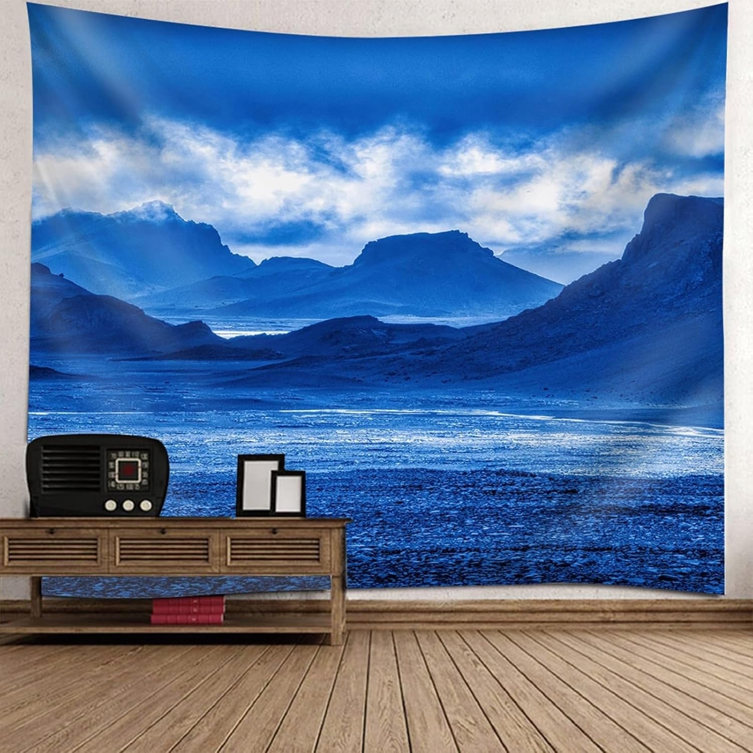 Skcess Tapestries Bleu Polyester Tapisserie Paysage de montagne ...