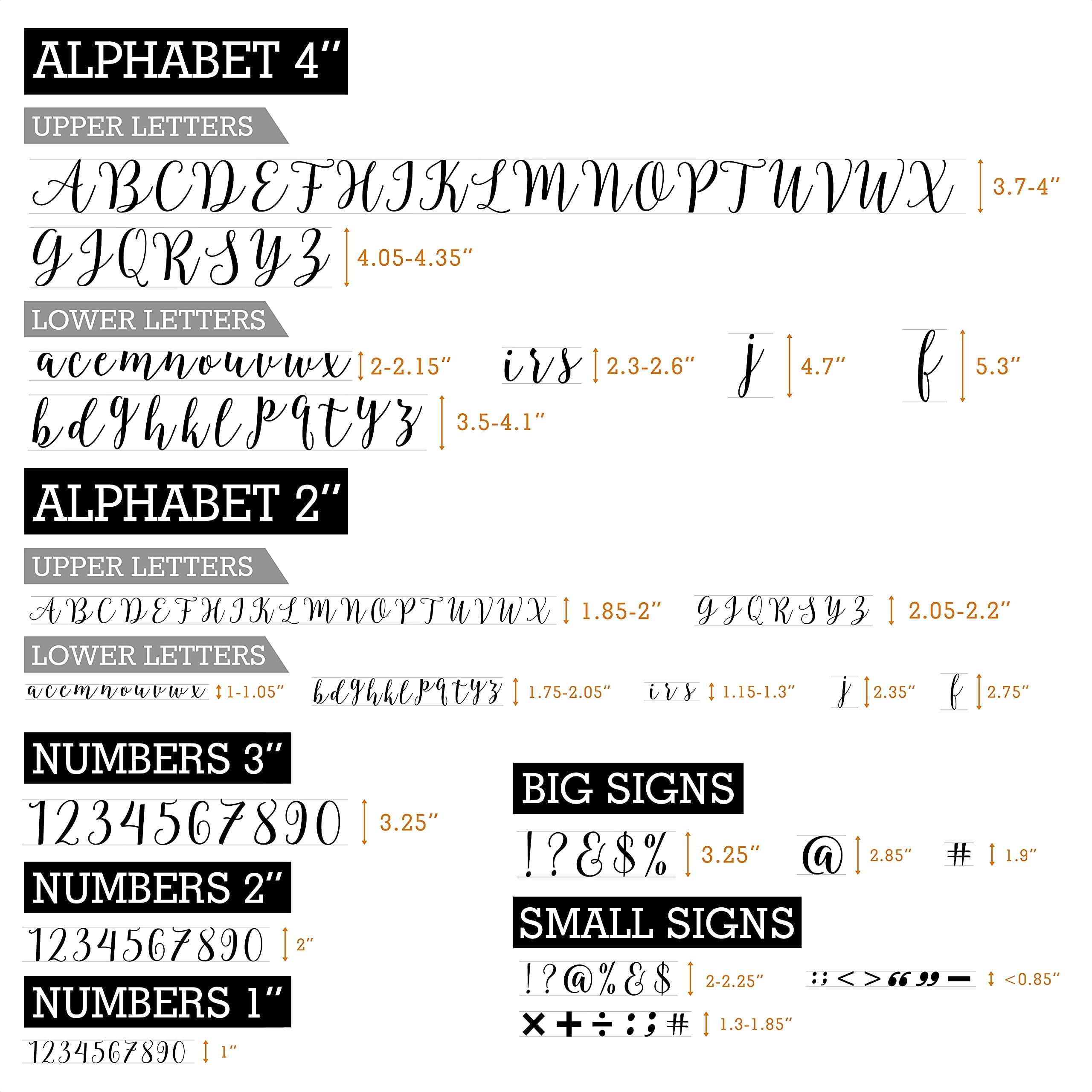 Buy Letter Stencils Large Cursive Block Alphabet Number Symbol Painting ...