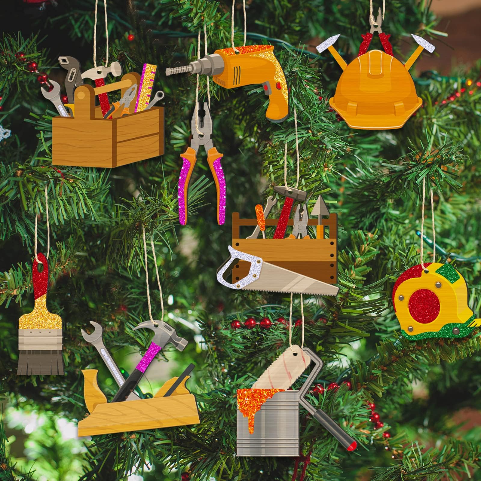 Amazon.com: Decorae Glass Handyman Christmas Ornaments (Set of 3 ...