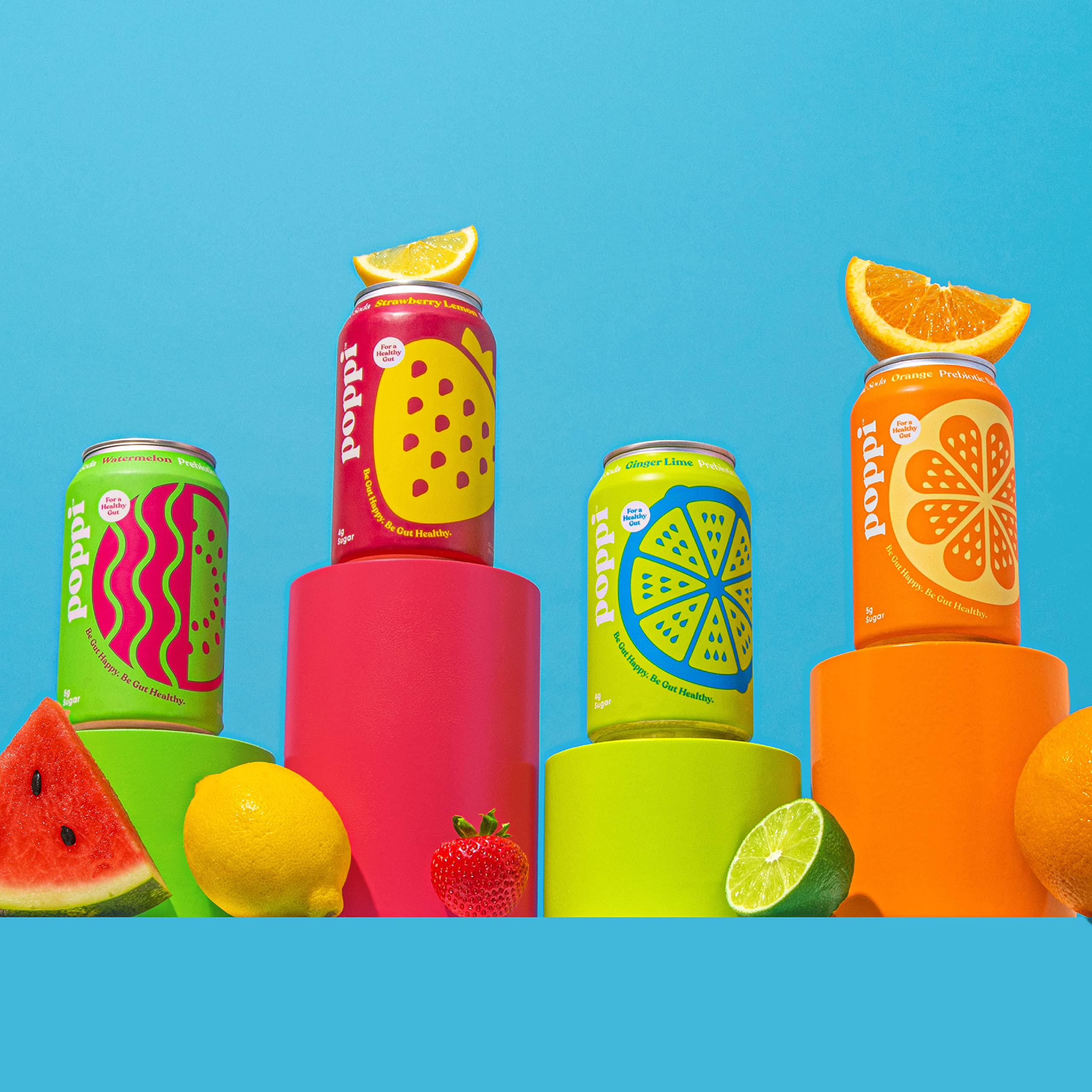 POPPI Sparkling Prebiotic Soda w/ Gut Health & Immunity Benefits ...