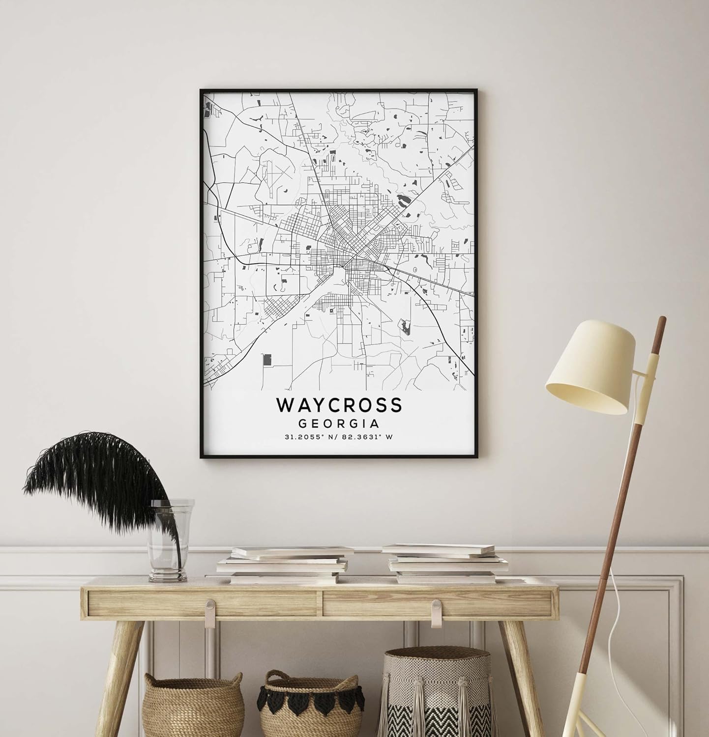 Mapa de Waycross, Georgia, Light 2 (18×24) – Yaxa Colombia