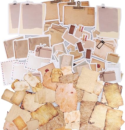 Amazon.com: Vintage Scrapbook Paper Stickers, 90 Pcs Antique Looking ...