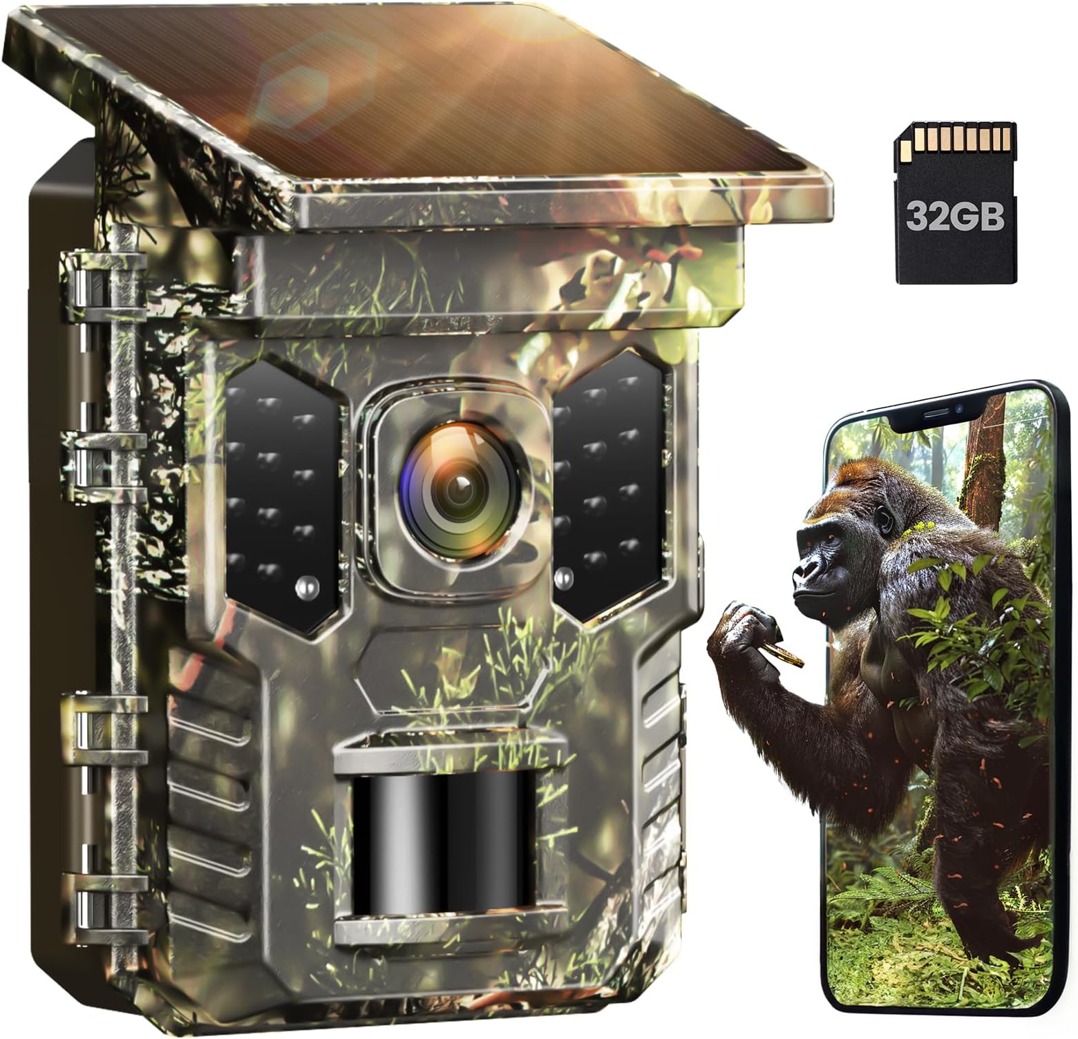 Amazon.com: XTU Trail Camera WiFi Solar Powered - 64MP 2.7K Game Camera ...