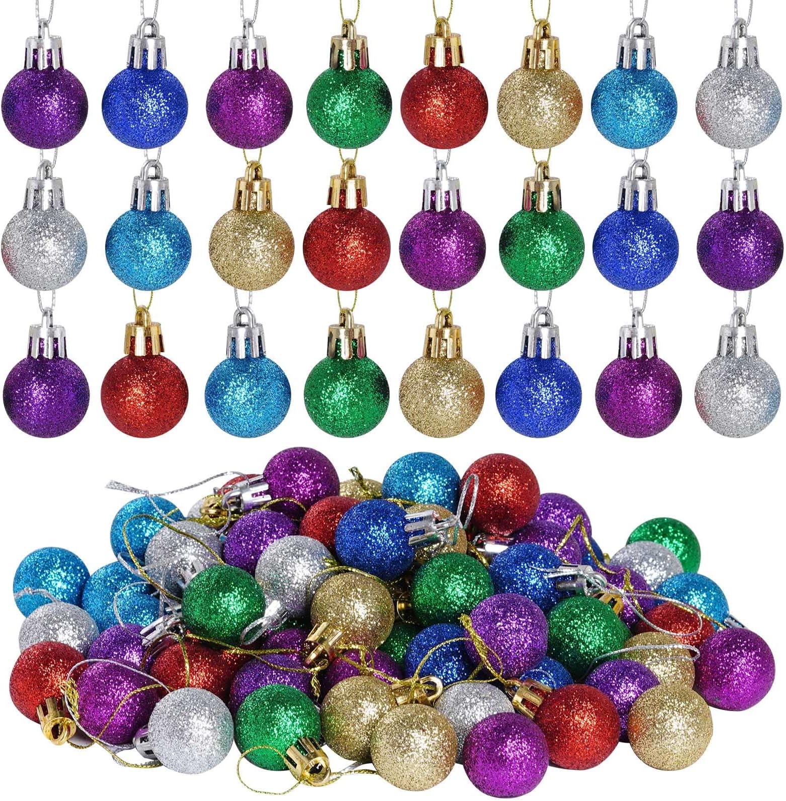 Amazon.com: Multi-Color Mini Ball Ornaments - 36 Count : Home & Kitchen