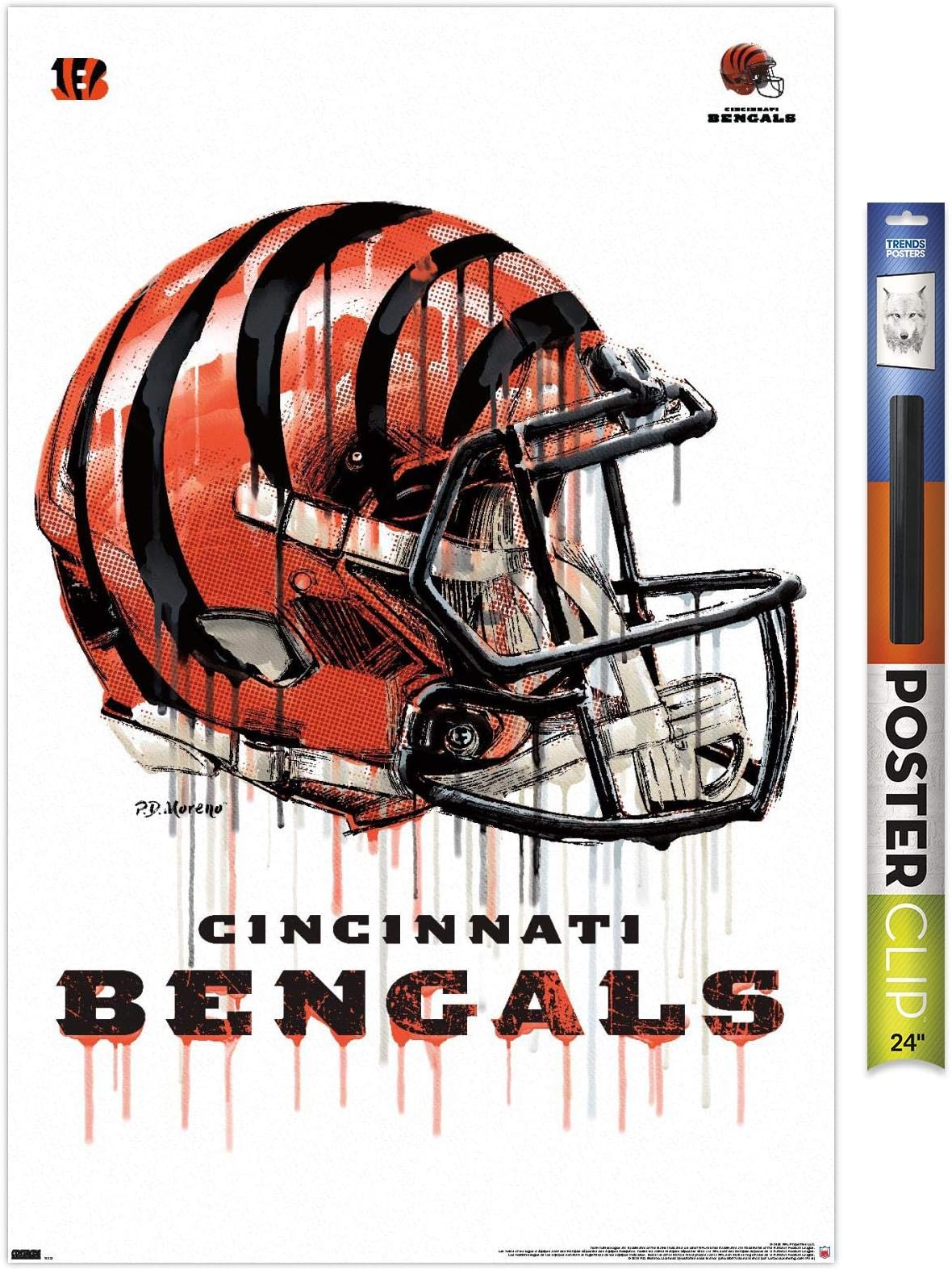 Amazon.com: Trends International NFL Cincinnati Bengals - Neon Helmet ...