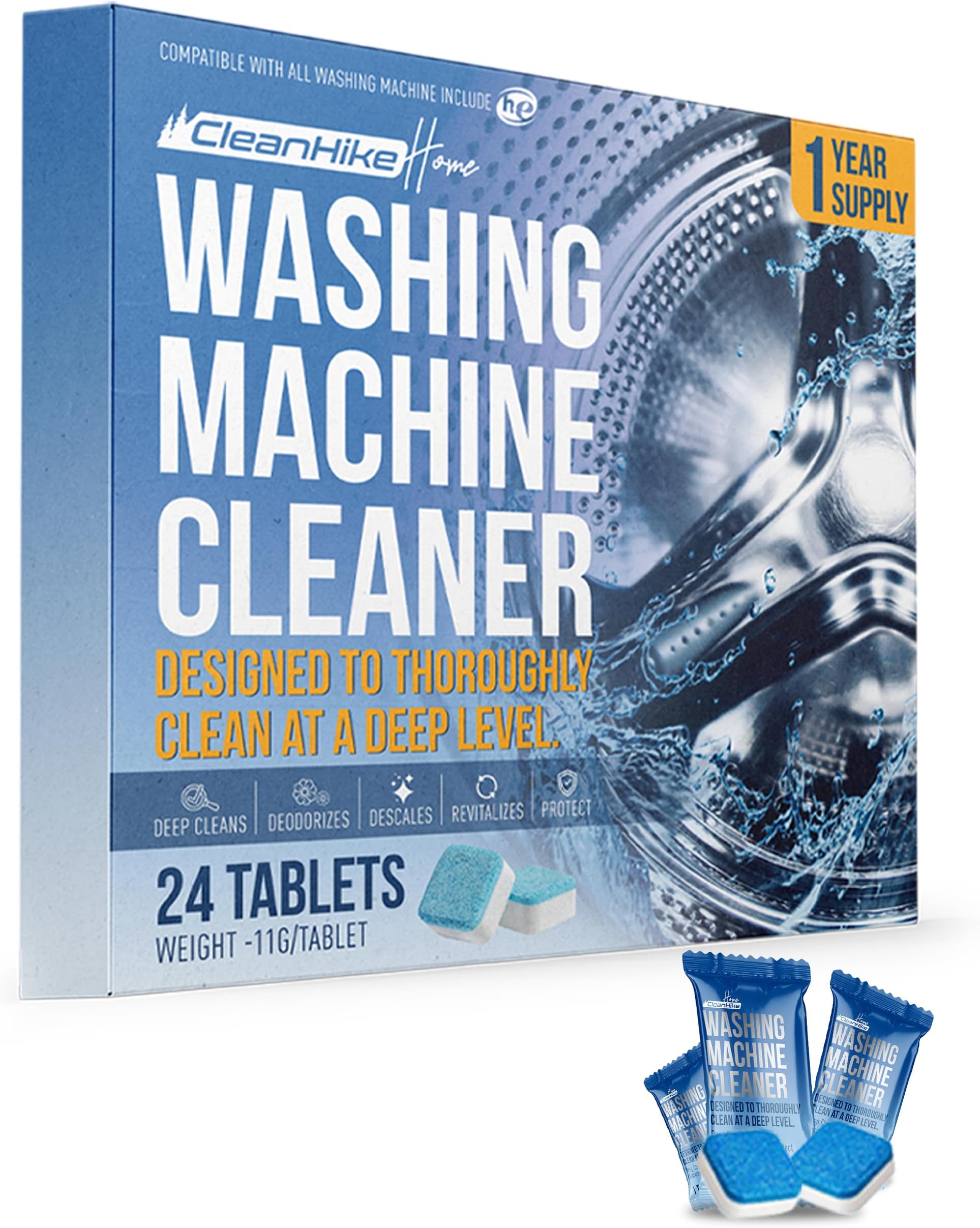 Amazon.com: Uproot Clean Washing Machine Cleaner Tablets - 24 Pack for ...